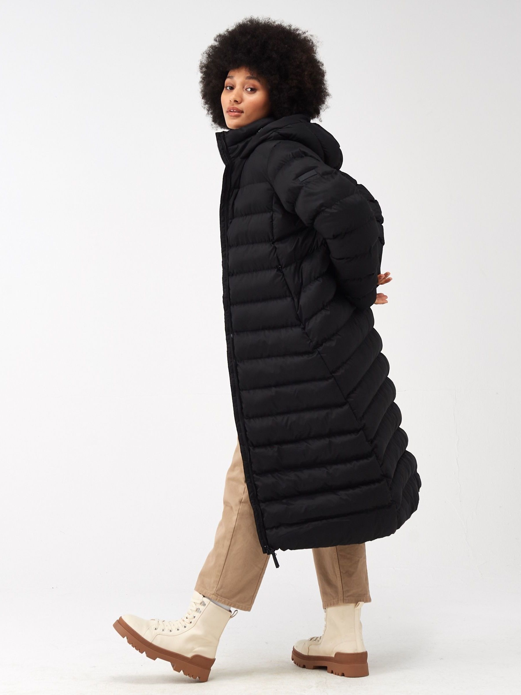 Buy Regatta Black Shower Resistant Elender Long Padded Coat from the ...