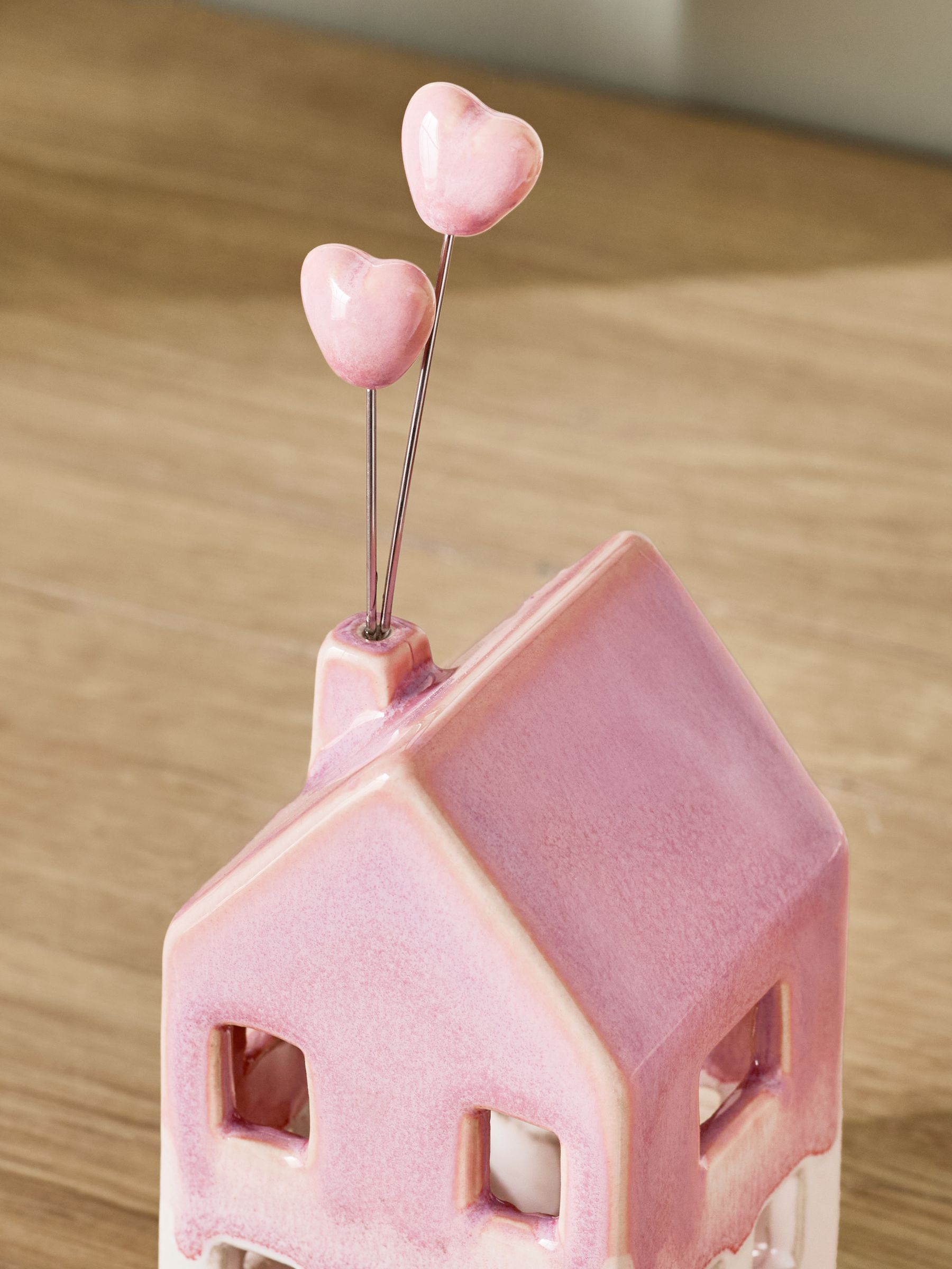 Buy Pink Hearts Ceramic House Ornament from the Next UK online shop