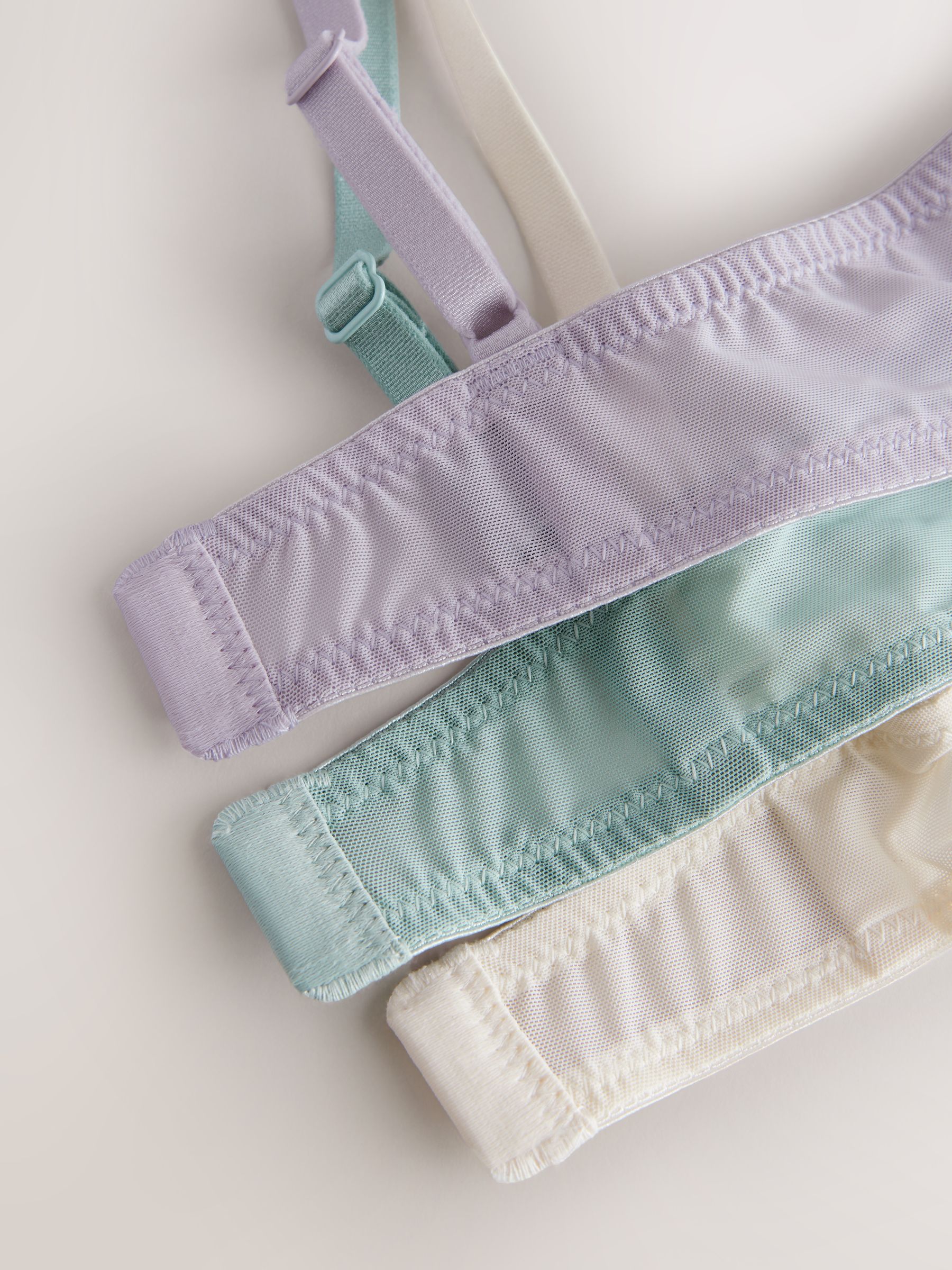 Buy Mint Green/Lilac/Cream Non Pad Full Cup Lace Bras 3 Pack A-E from ...