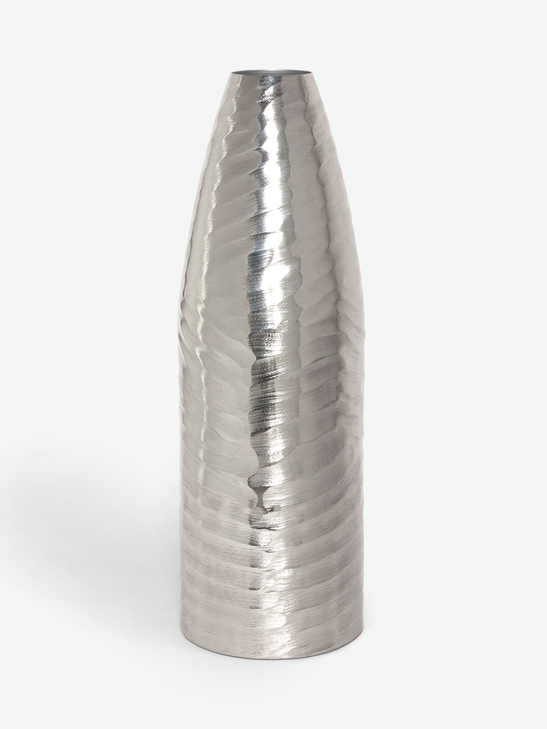 Buy Silver Extra Large Metal Textured Vase from the Next UK online shop