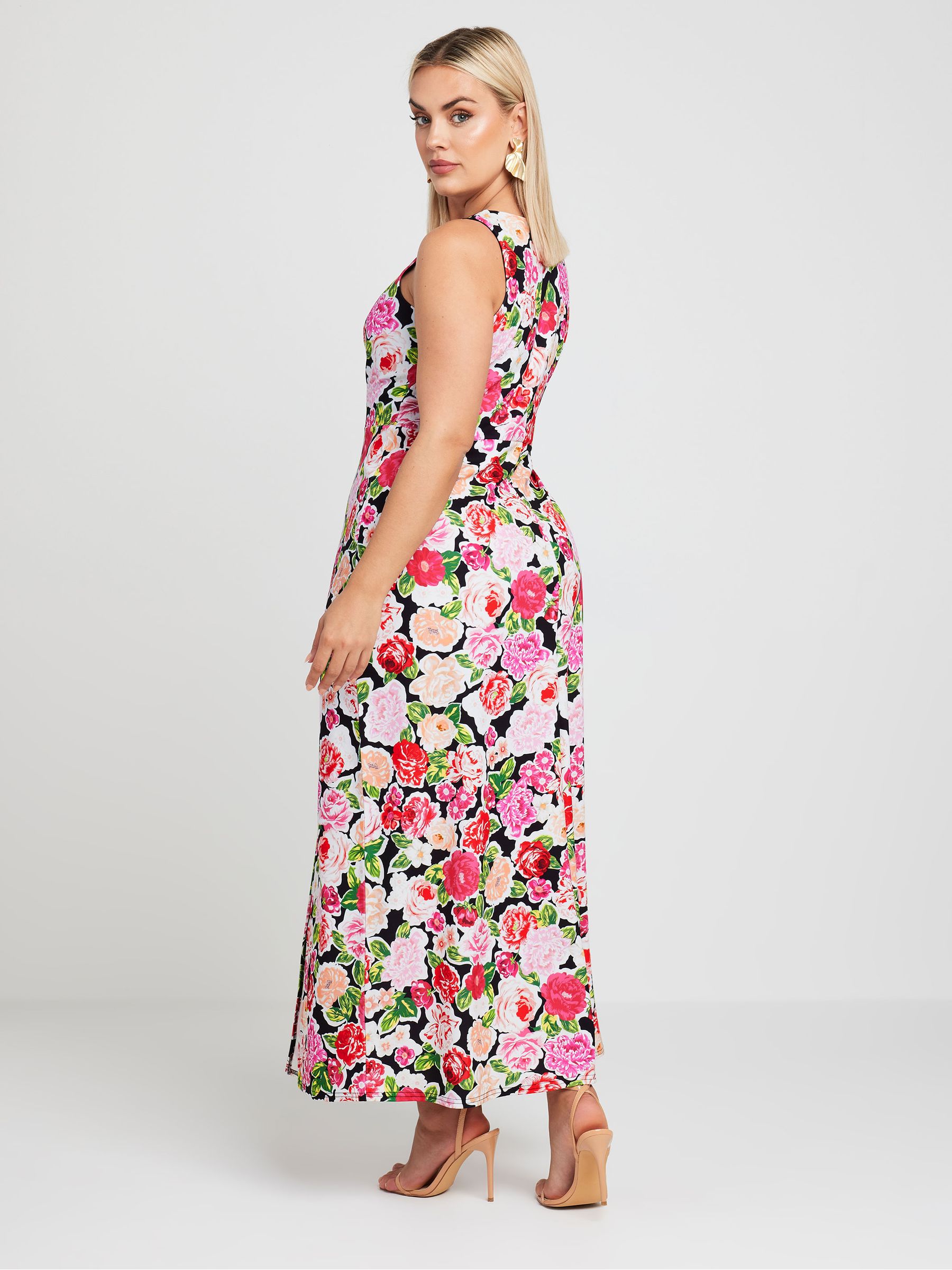 Buy Yours Curve Black LIMITED COLLECTION Floral Print Square Neck Maxi ...