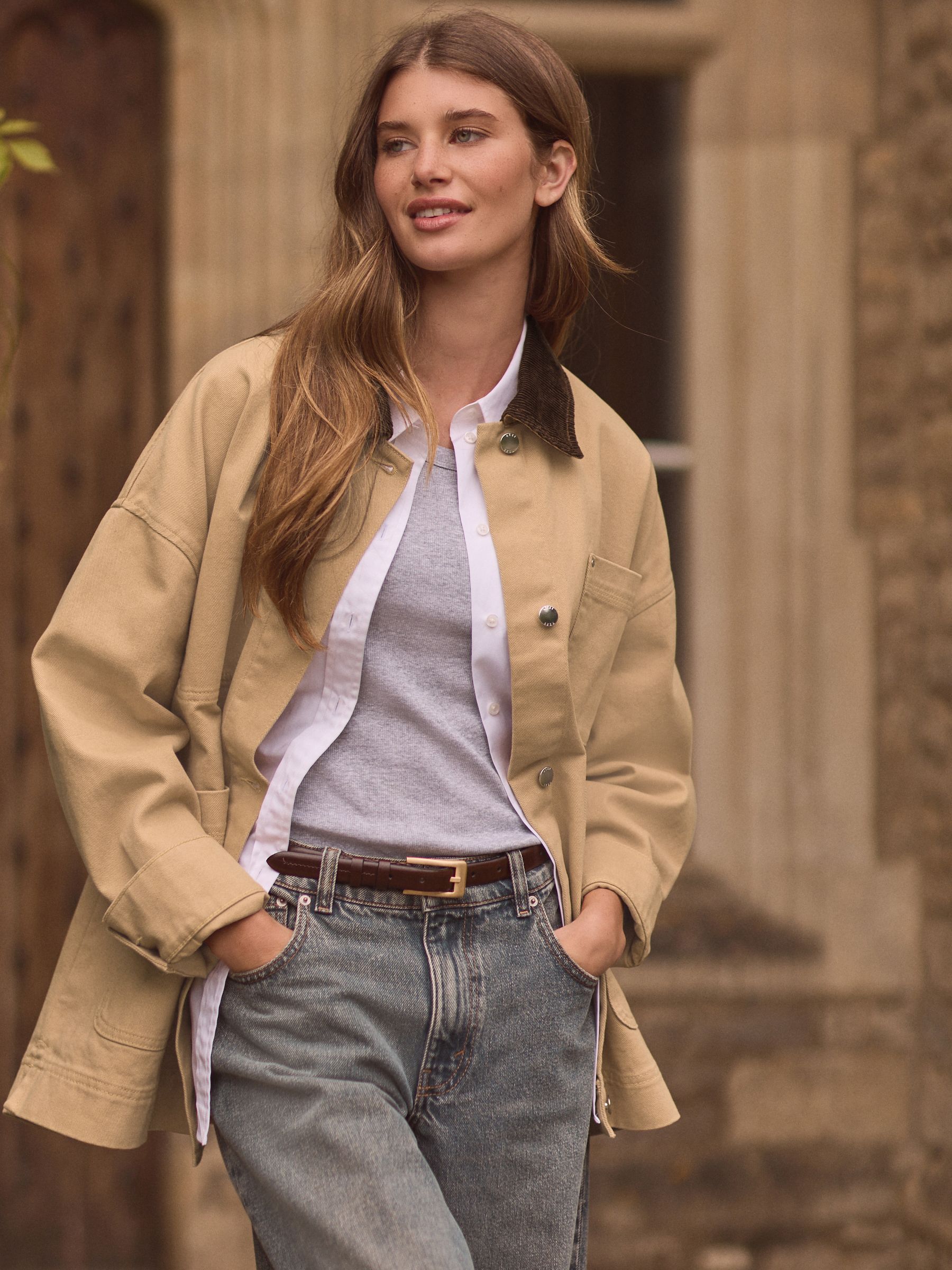 Buy Butter Yellow Corduroy Collar Worker 100% Cotton Jacket from the ...