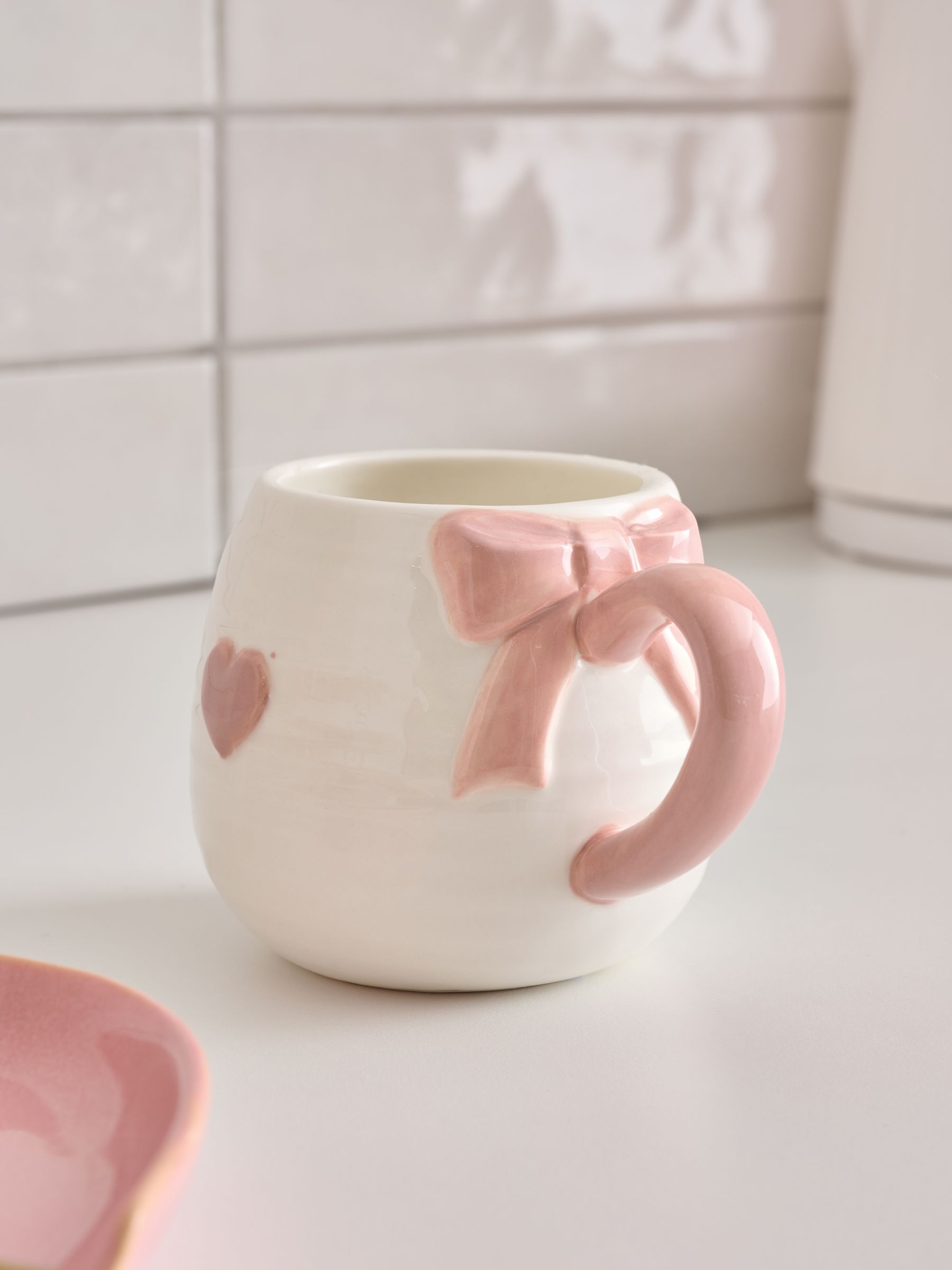 Buy Pink Heart Bow Mug from the Next UK online shop