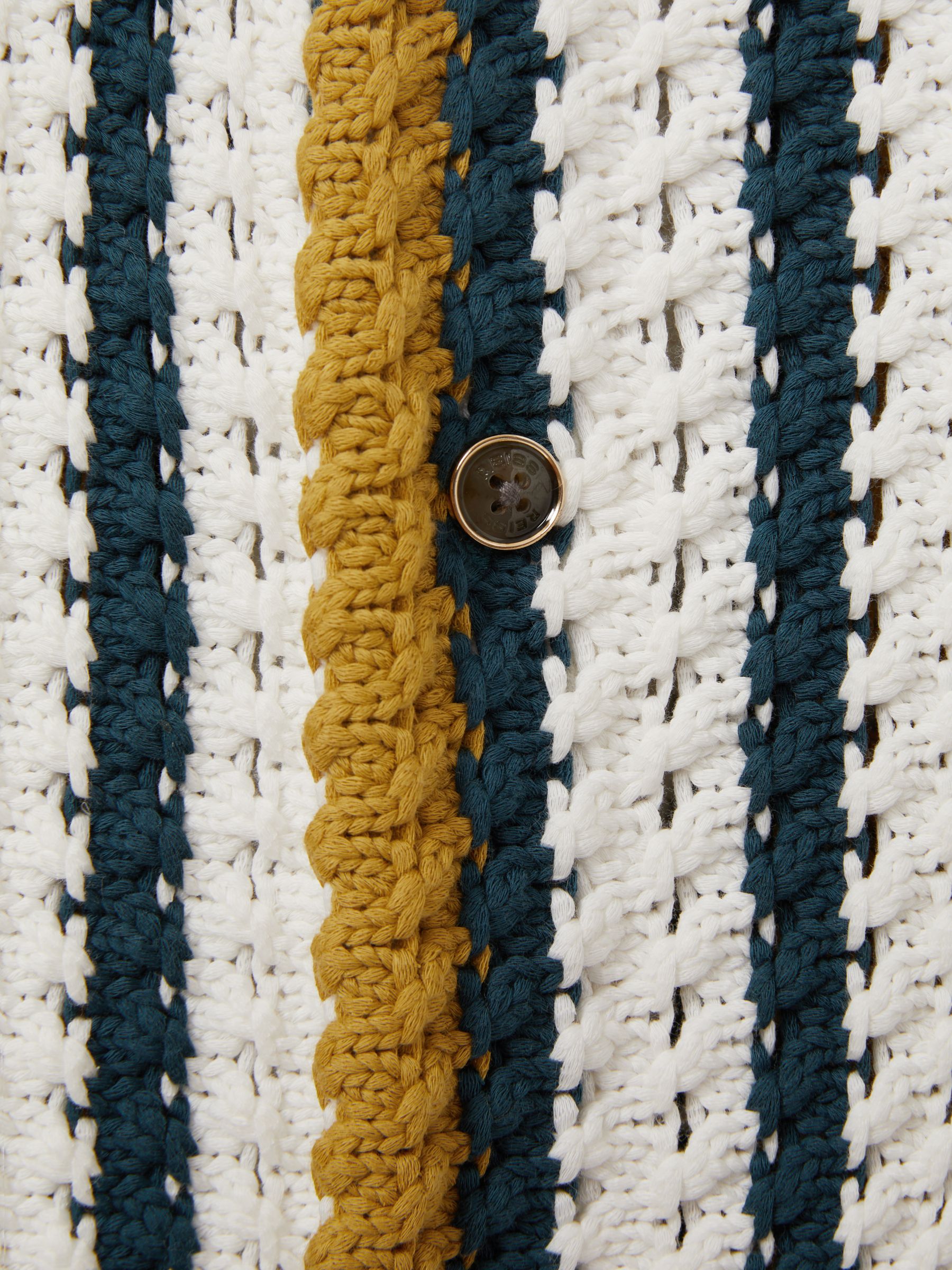 Buy Reiss Green Multi Tampa Ché Crochet Cuban Collar Shirt from the ...