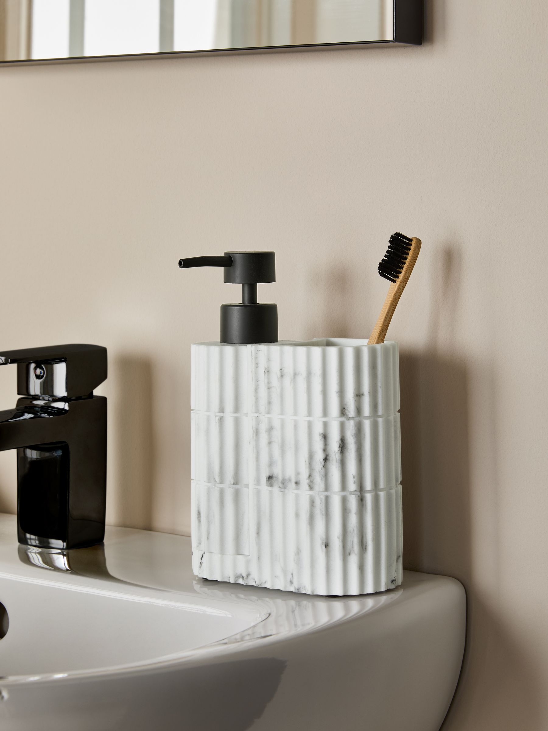 Buy White Marble Effect Rib Soap Tidy Dispenser from the Next UK online ...
