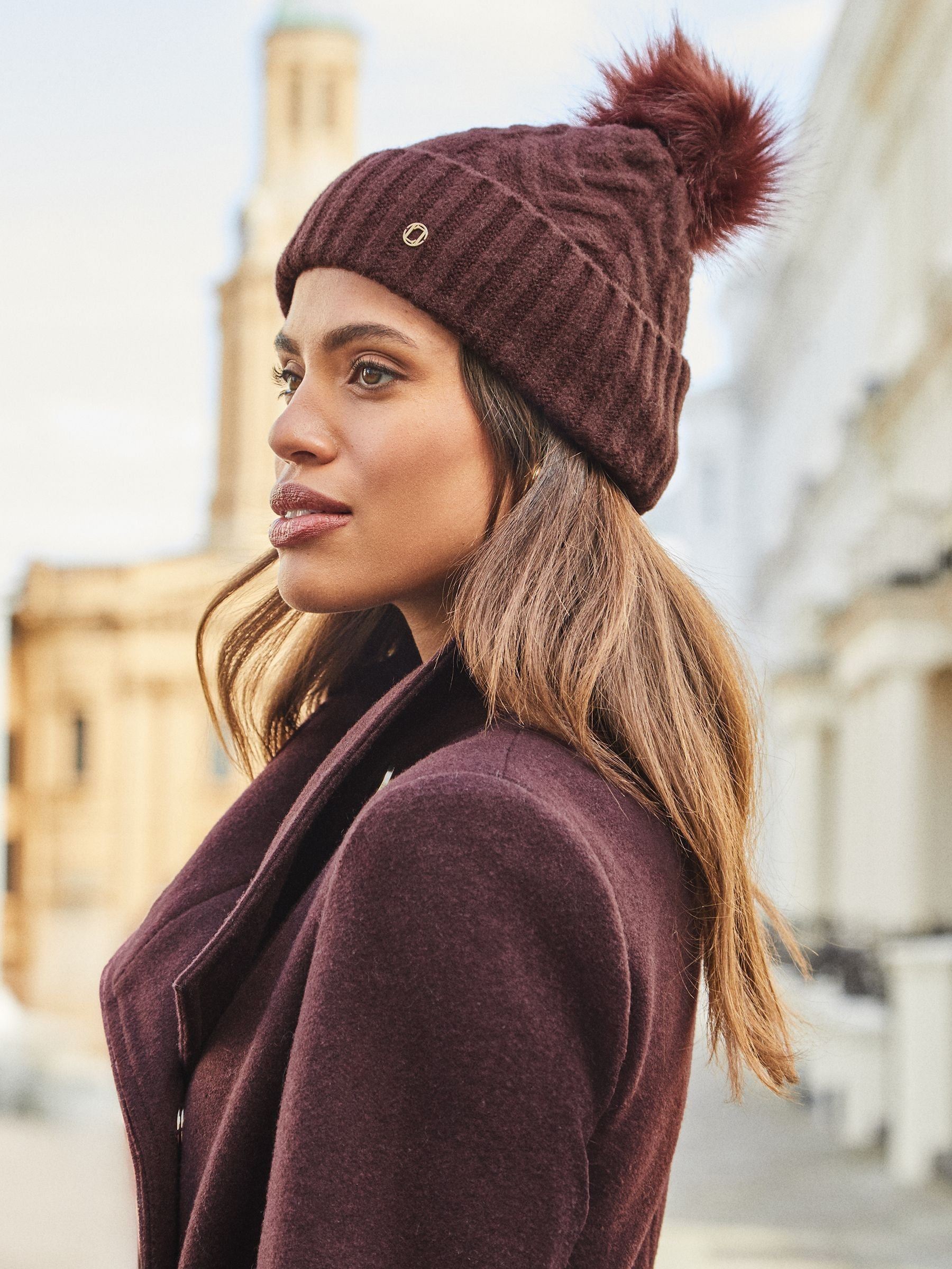 Buy Lipsy Red Cosy Cable Bobble Hat from the Next UK online shop