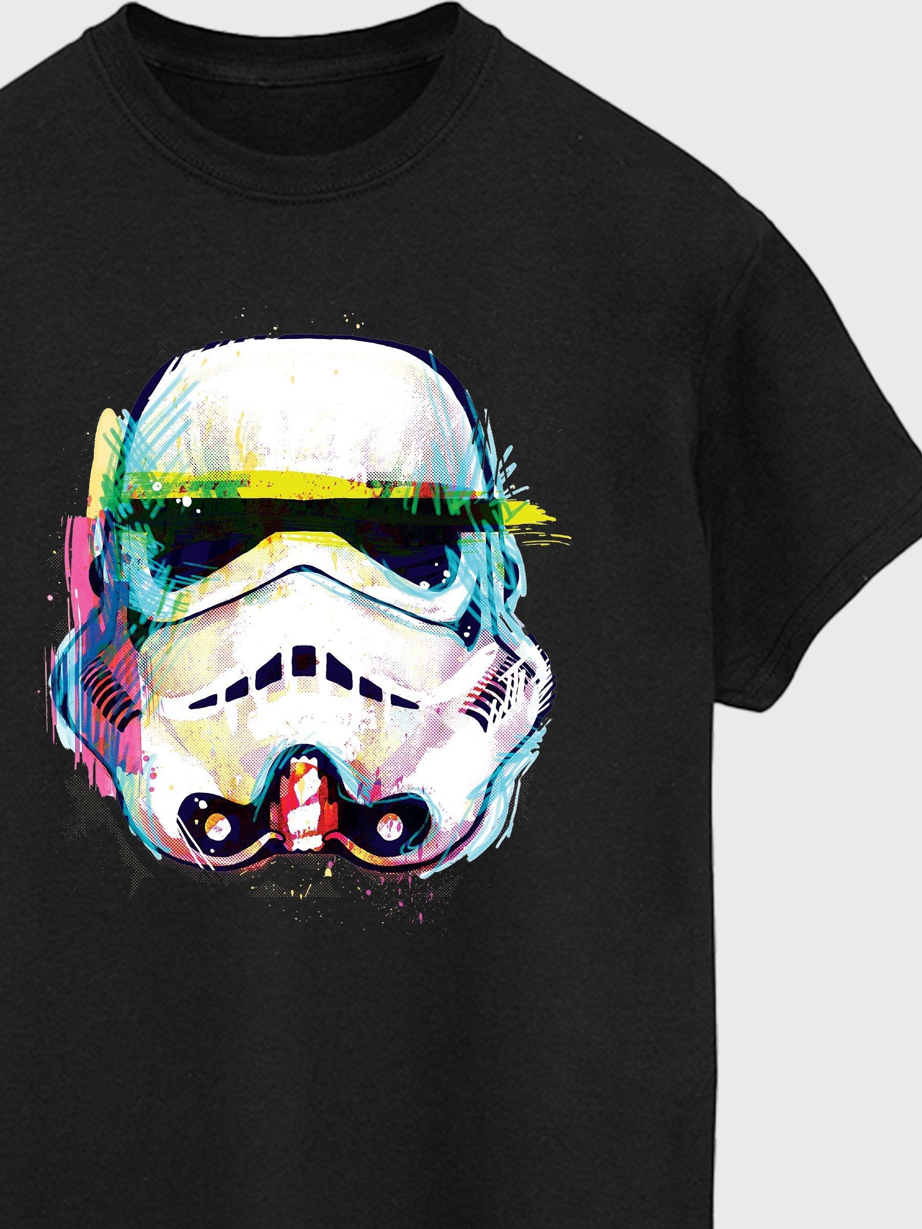 Buy Brands In Black 100% Cotton Star Wars Command Stormtrooper Art Mens ...