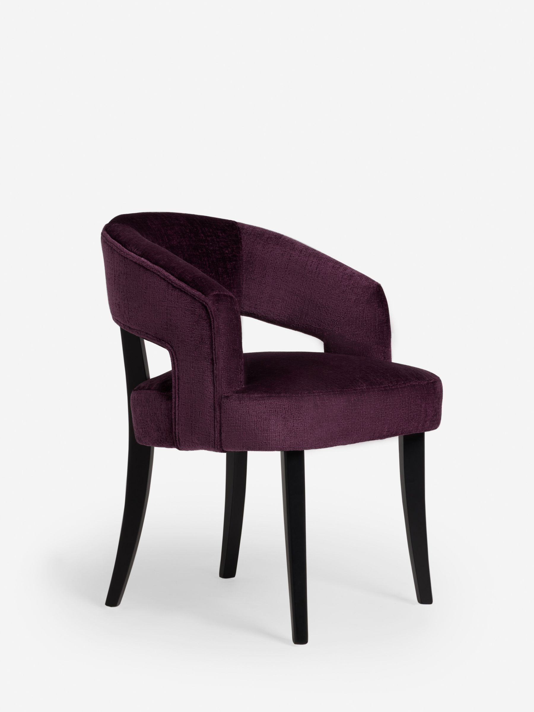 Buy Set of 2 Plush Chenille Plum Black Leg Remi Dining Chairs from the ...