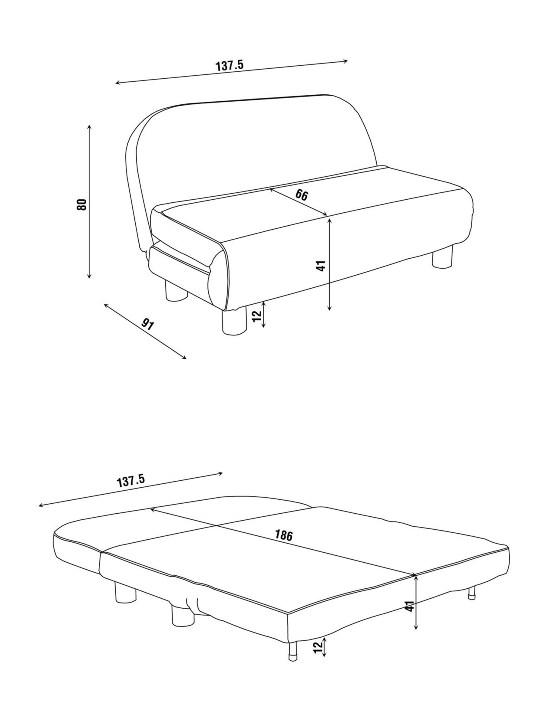 Double sofa bed dimensions store