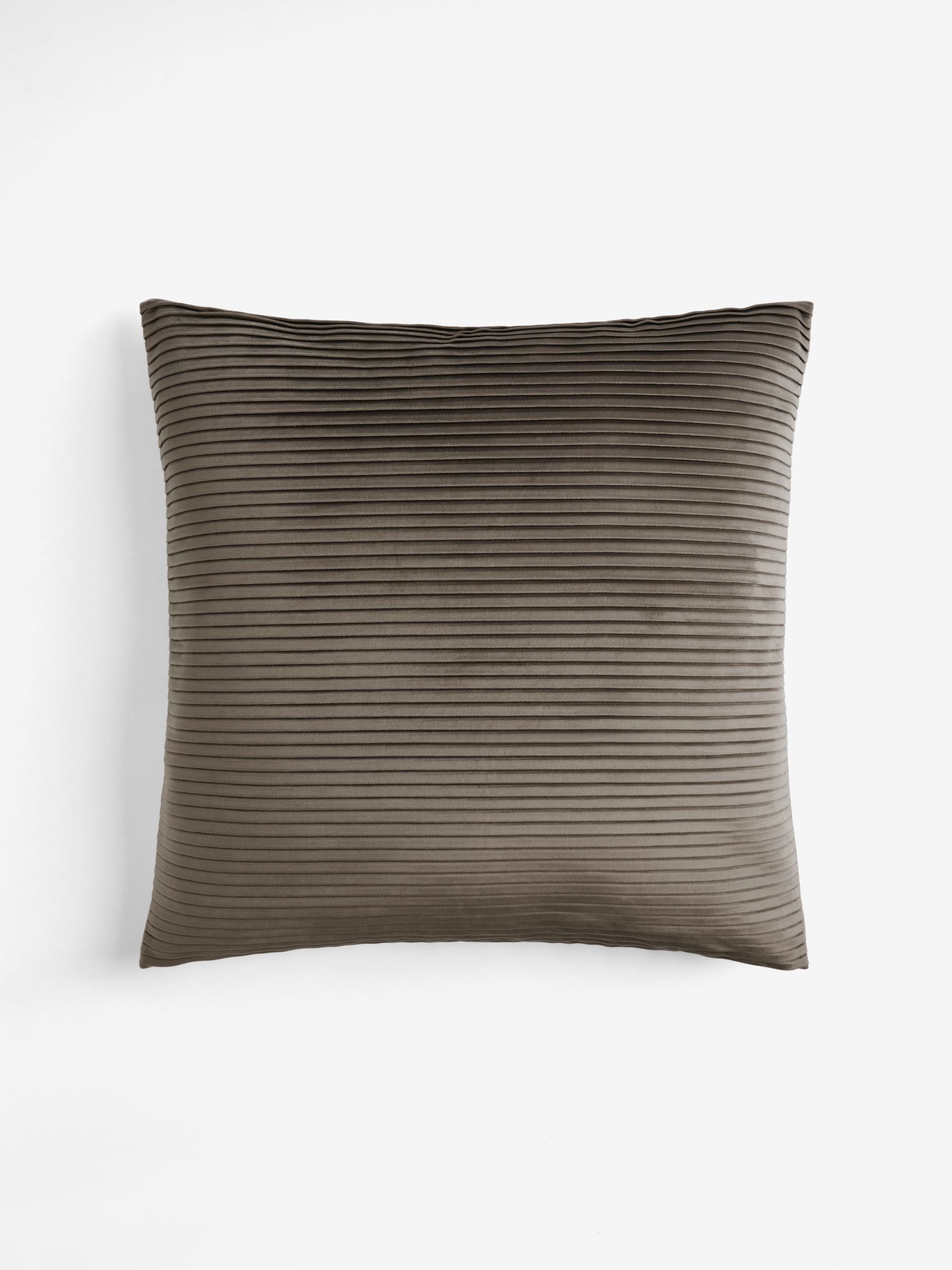 Buy Mink Brown 59 x 59cm Velvet Pleat Cushion from the Next UK online shop