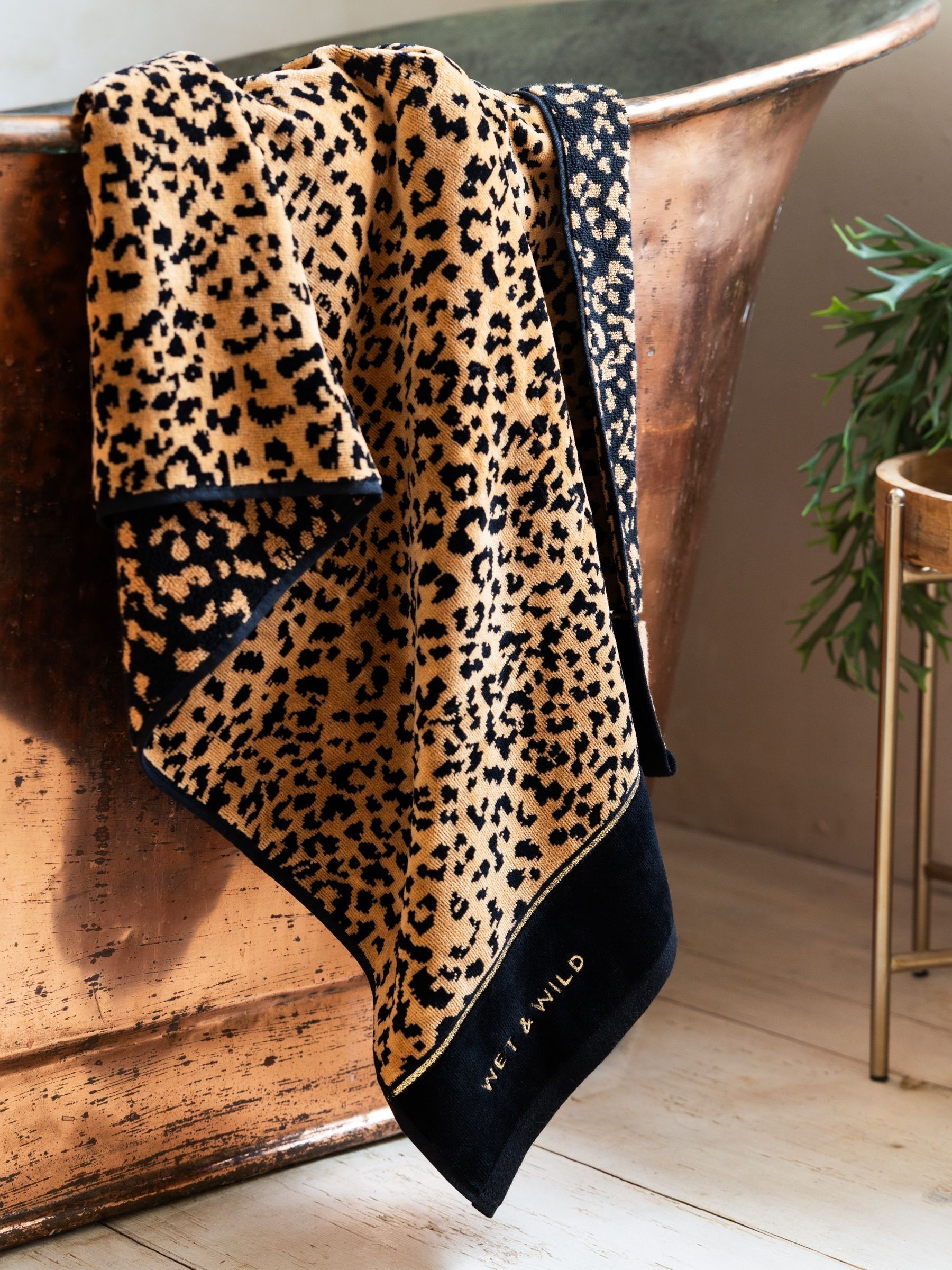 Buy Rockett St George Leopard Wet & Wild Slogan 100% Cotton Velour ...