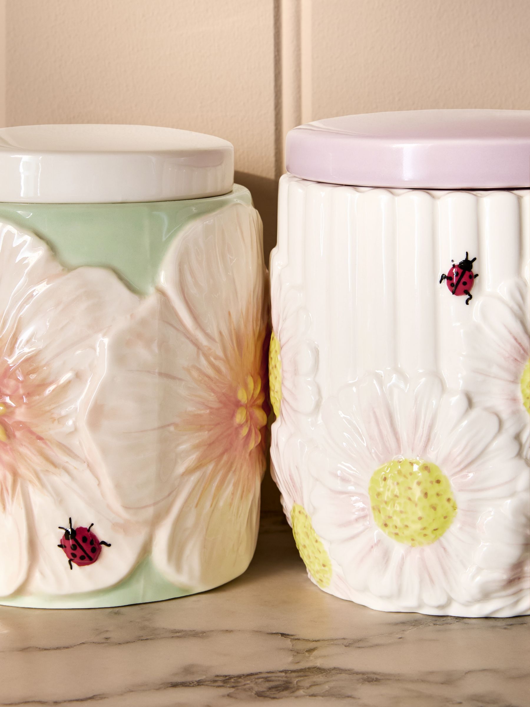 Buy Set of 3 Pastel Lila Floral Storage Jars from the Next UK online shop