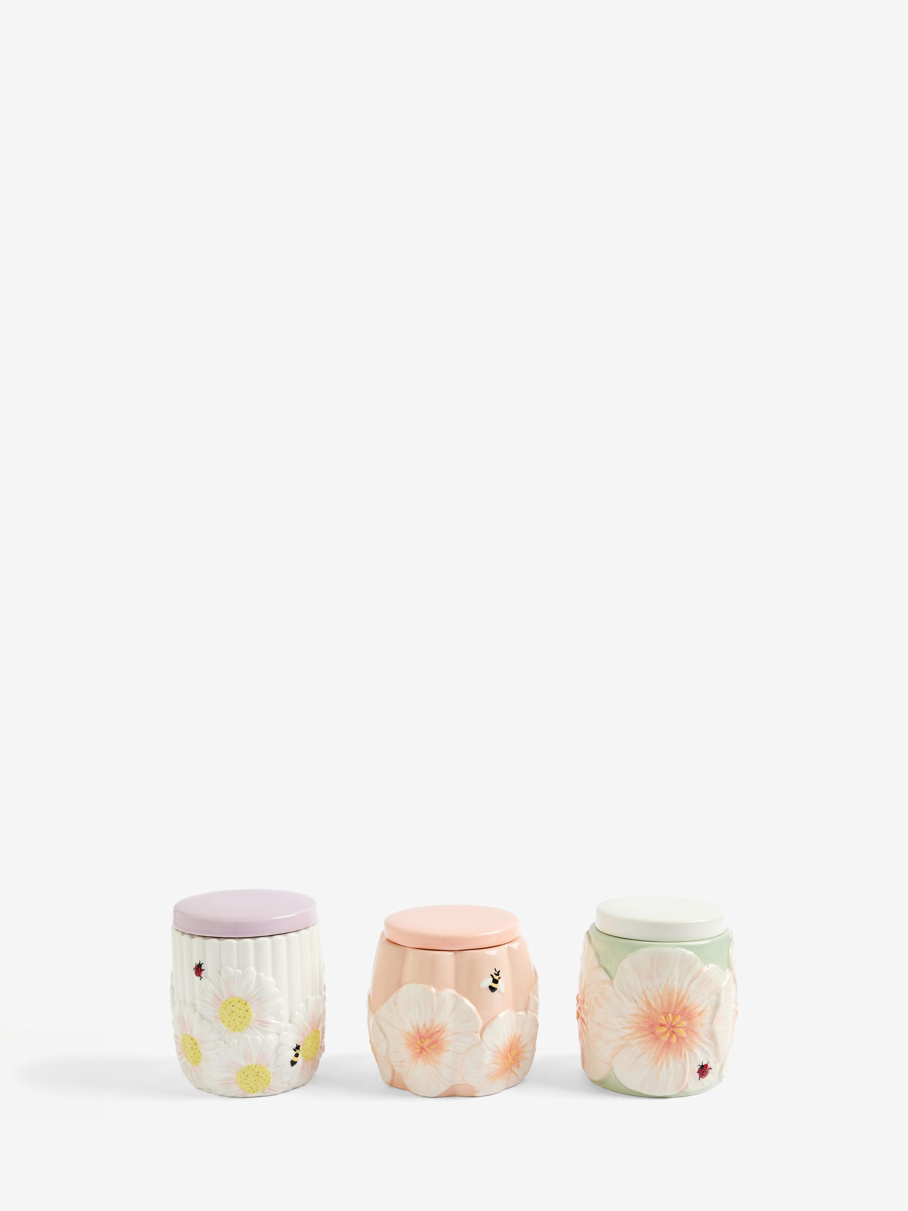 Buy Set of 3 Pastel Lila Floral Storage Jars from the Next UK online shop