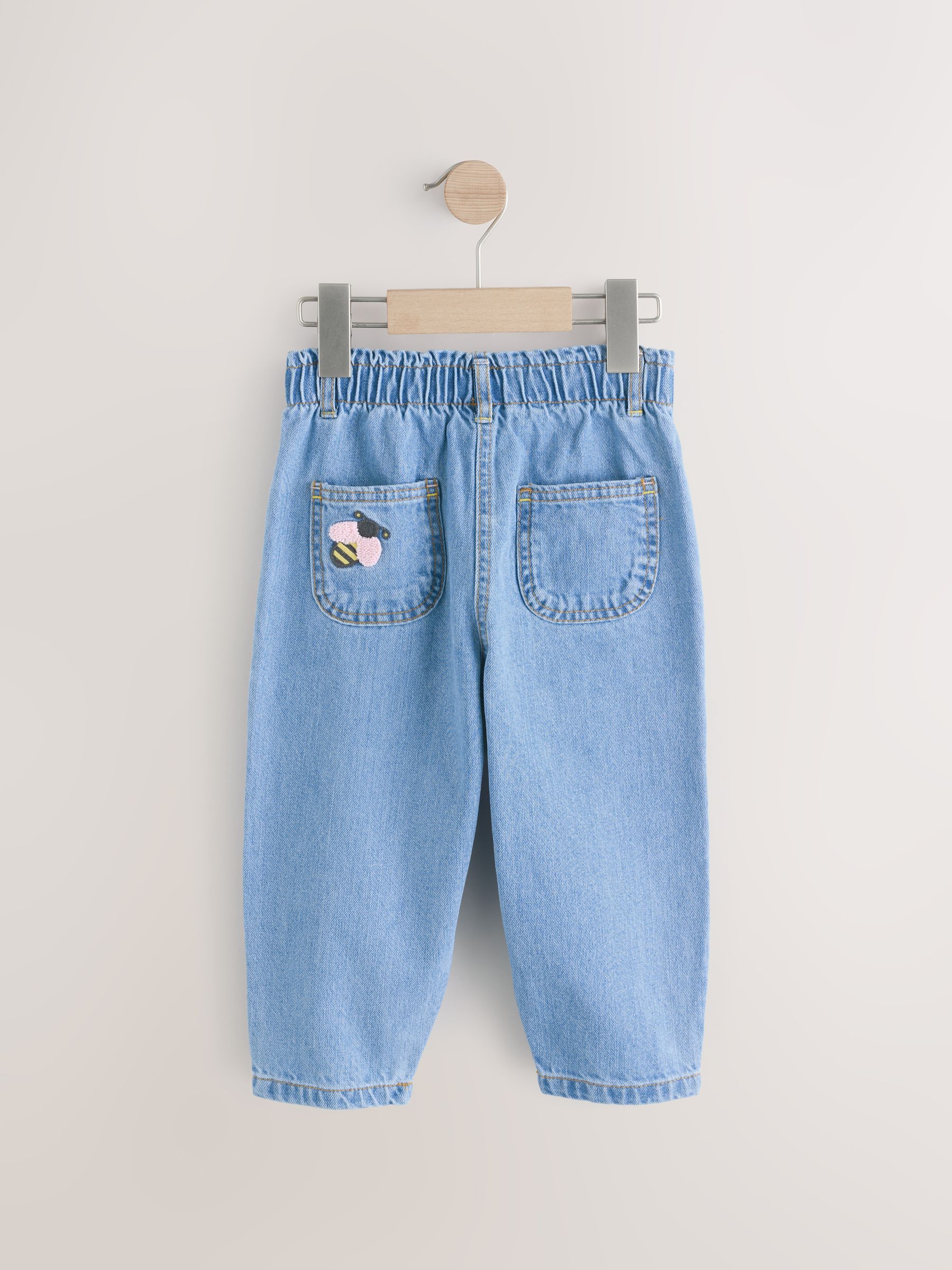 Buy Denim Boucle Butterfly Embellished 100% Cotton Jeans (3mths-7yrs ...
