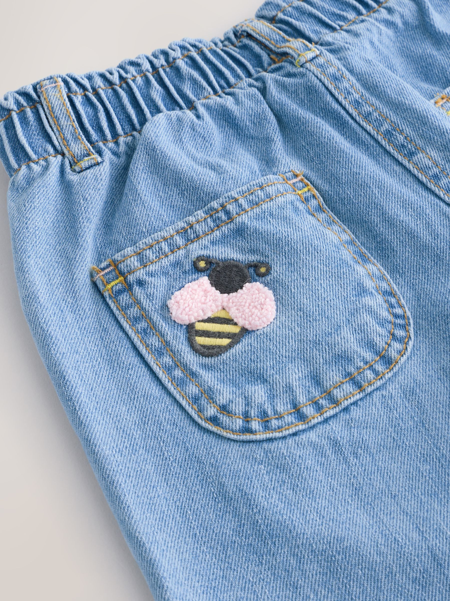 Buy Denim Boucle Butterfly Embellished 100% Cotton Jeans (3mths-7yrs ...