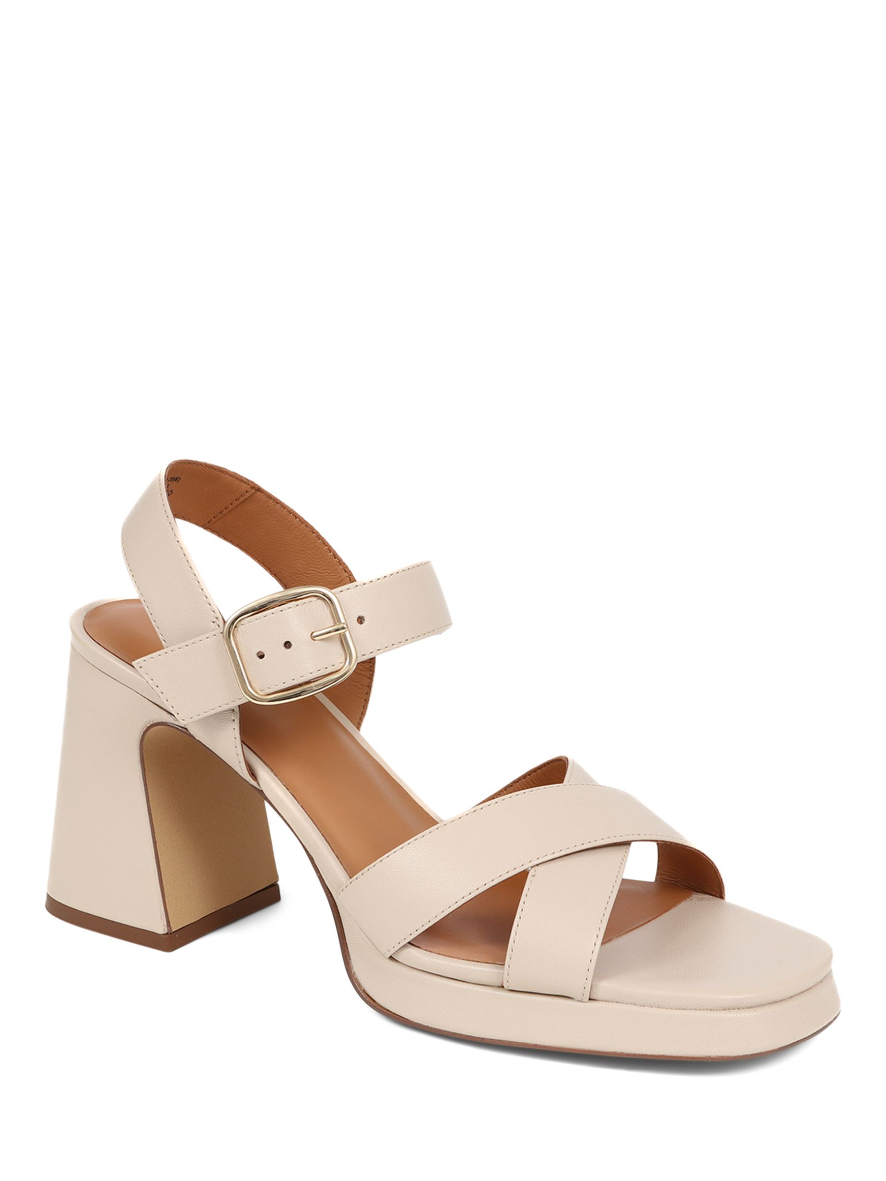Buy Jones Bootmaker Cream Gladiola 2 Leather Platform Sandals from the ...