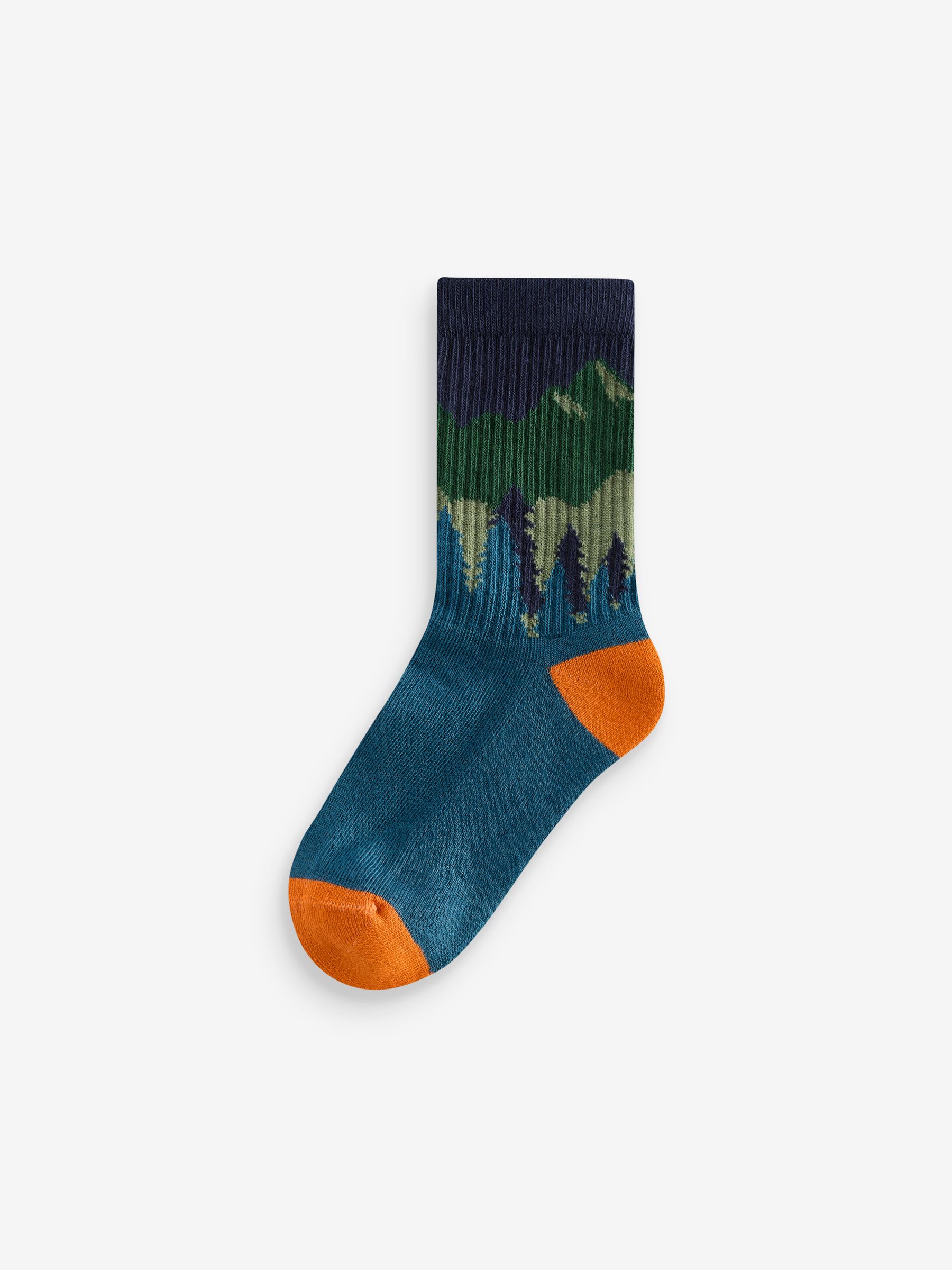 Buy Multi Cushioned Footbed Cotton Rich Ribbed Tipped Socks 5 Pack from ...