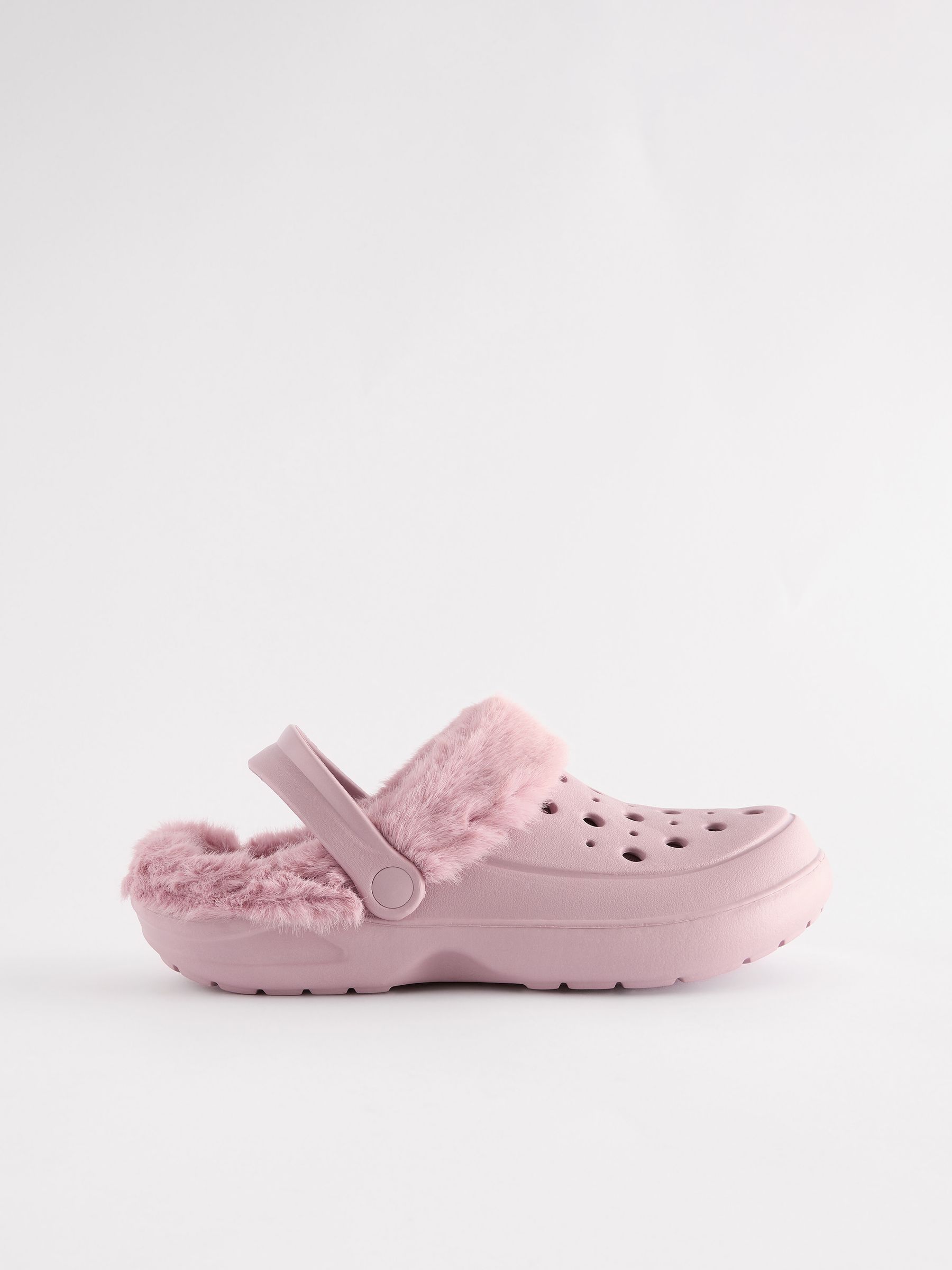 Buy Pink Womens Faux Fur Lined Clogs Slippers from the Next UK online shop