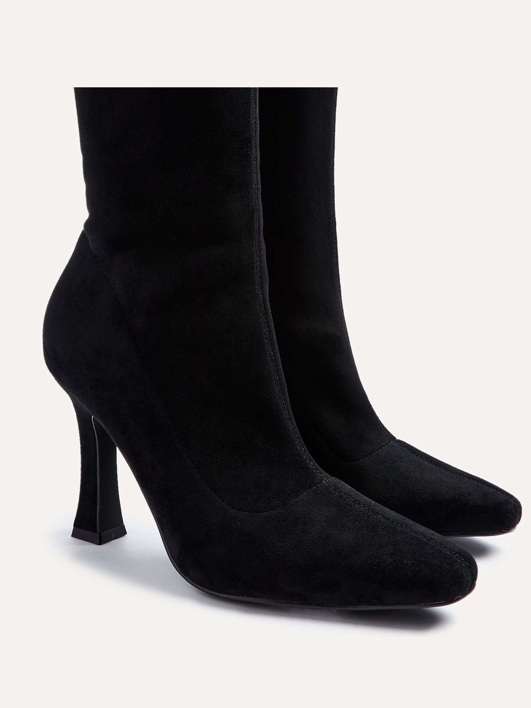 Buy Linzi Black Gabrielle High Leg Stretch Faux Suede Boots from the ...