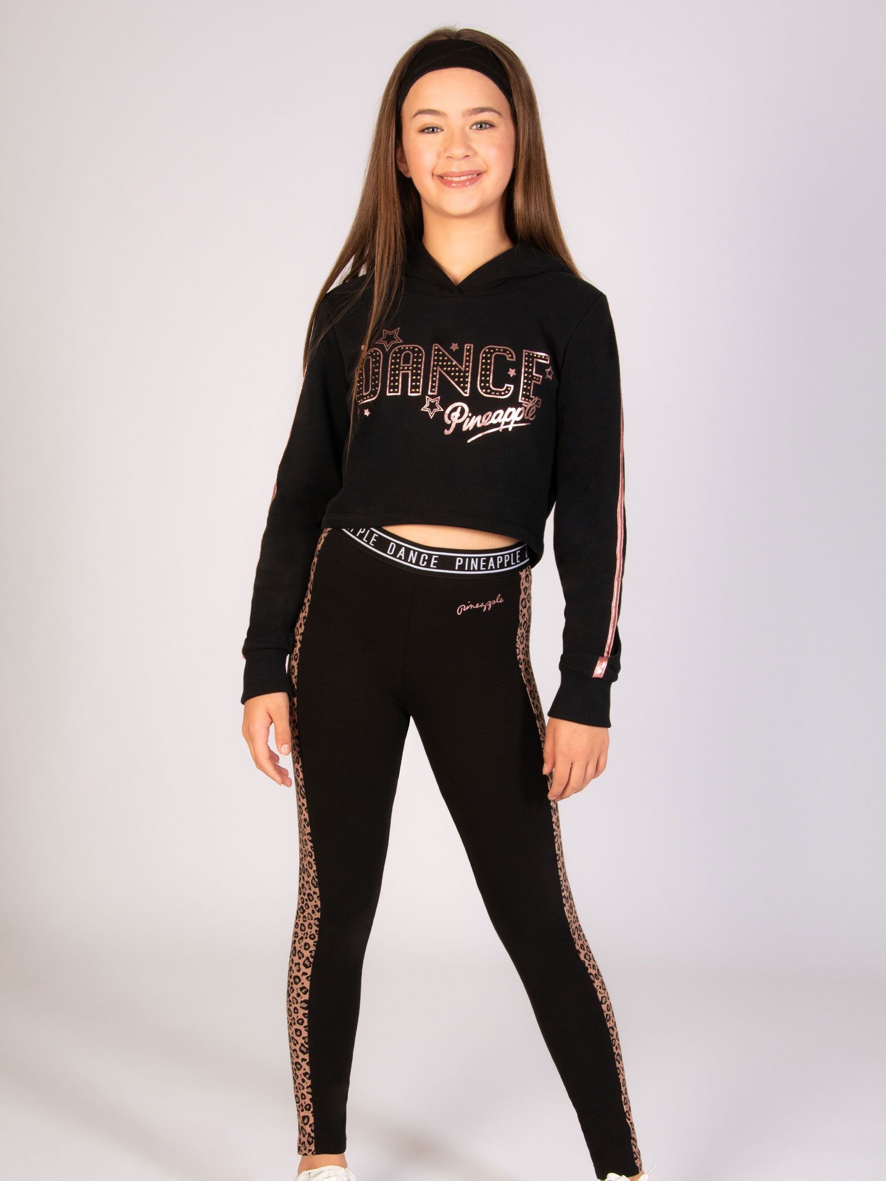Buy Pineapple Black Dance Girls Crop Hoodie from the Next UK online shop