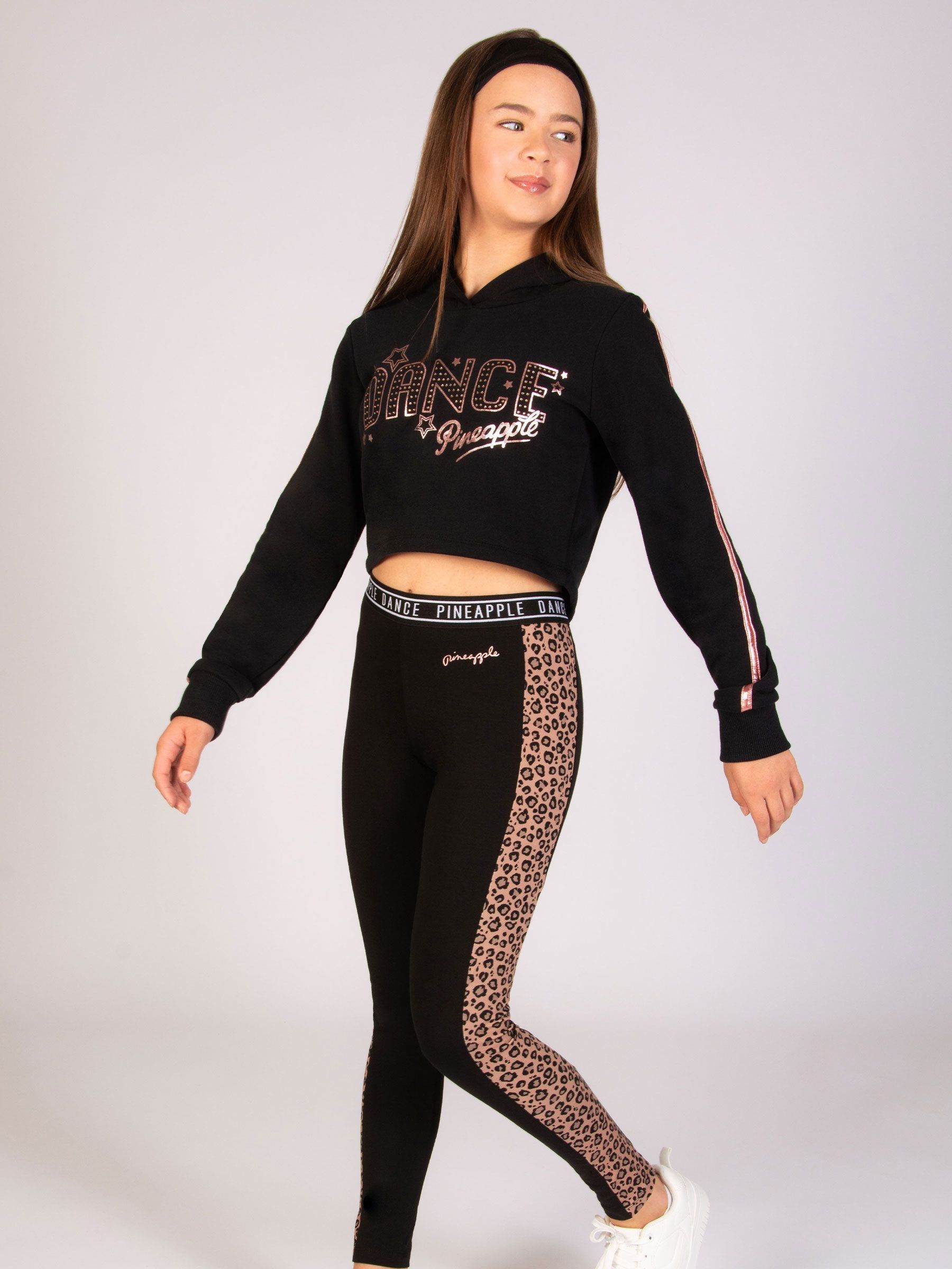Buy Pineapple Black Dance Girls Crop Hoodie from the Next UK online shop