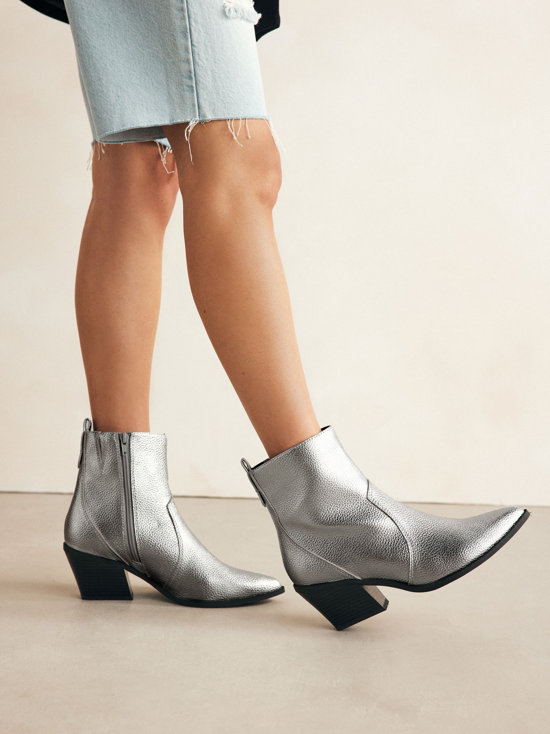 Buy Silver Standard/Wide Fit Forever Comfort® Cowboy Ankle Boots from ...