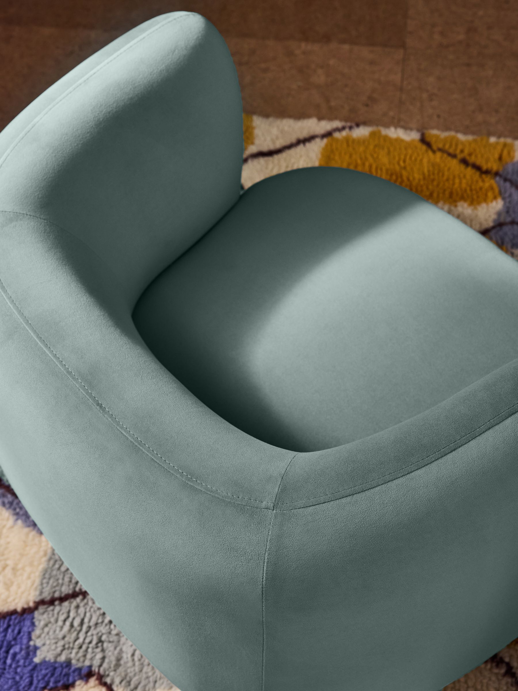 Buy MADE.COM Steel Grey Blue Novara Swivel Accent Chair from the Next ...