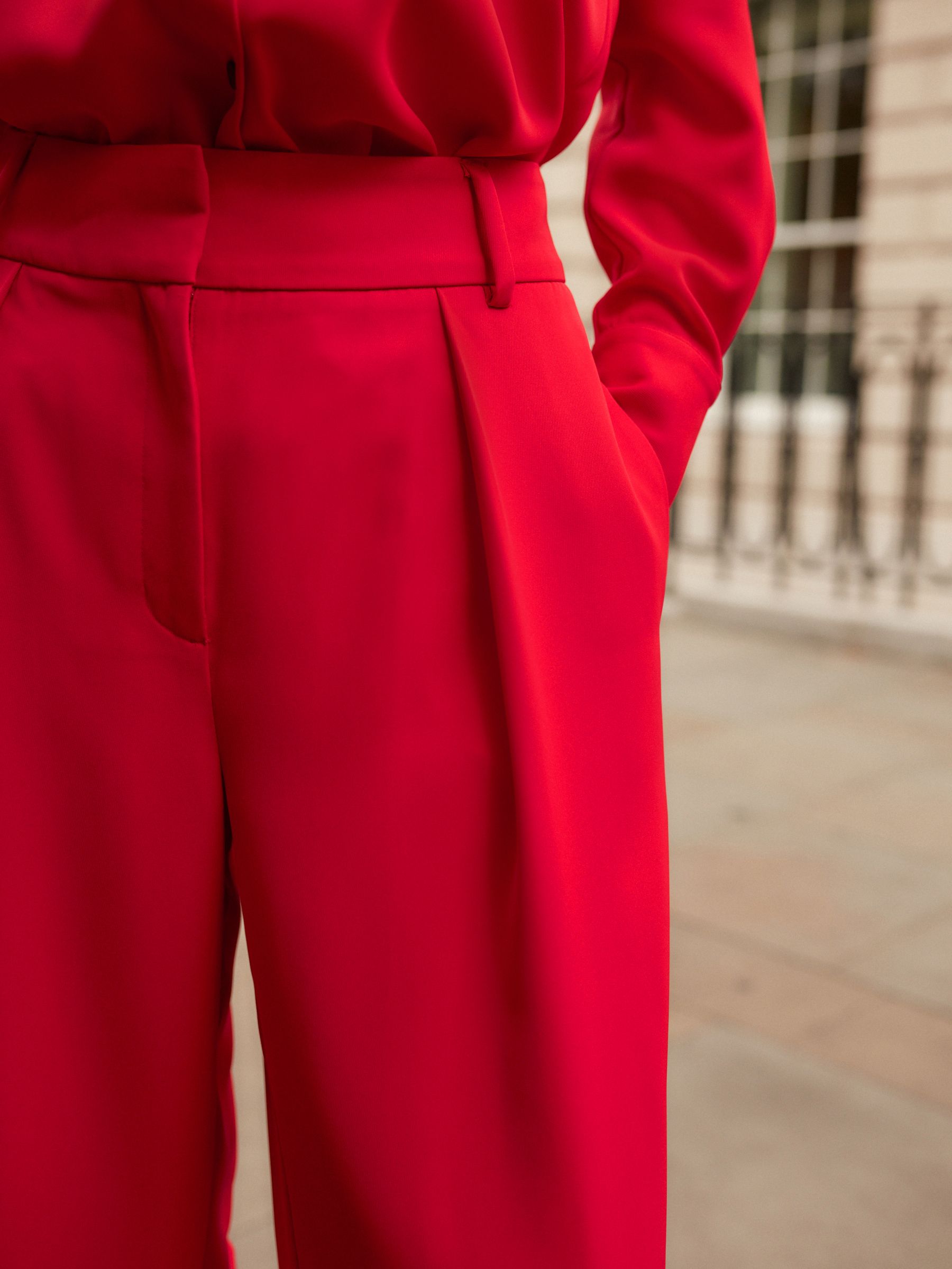 Buy Red Elastic Back Wide Leg Trousers from the Next UK online shop