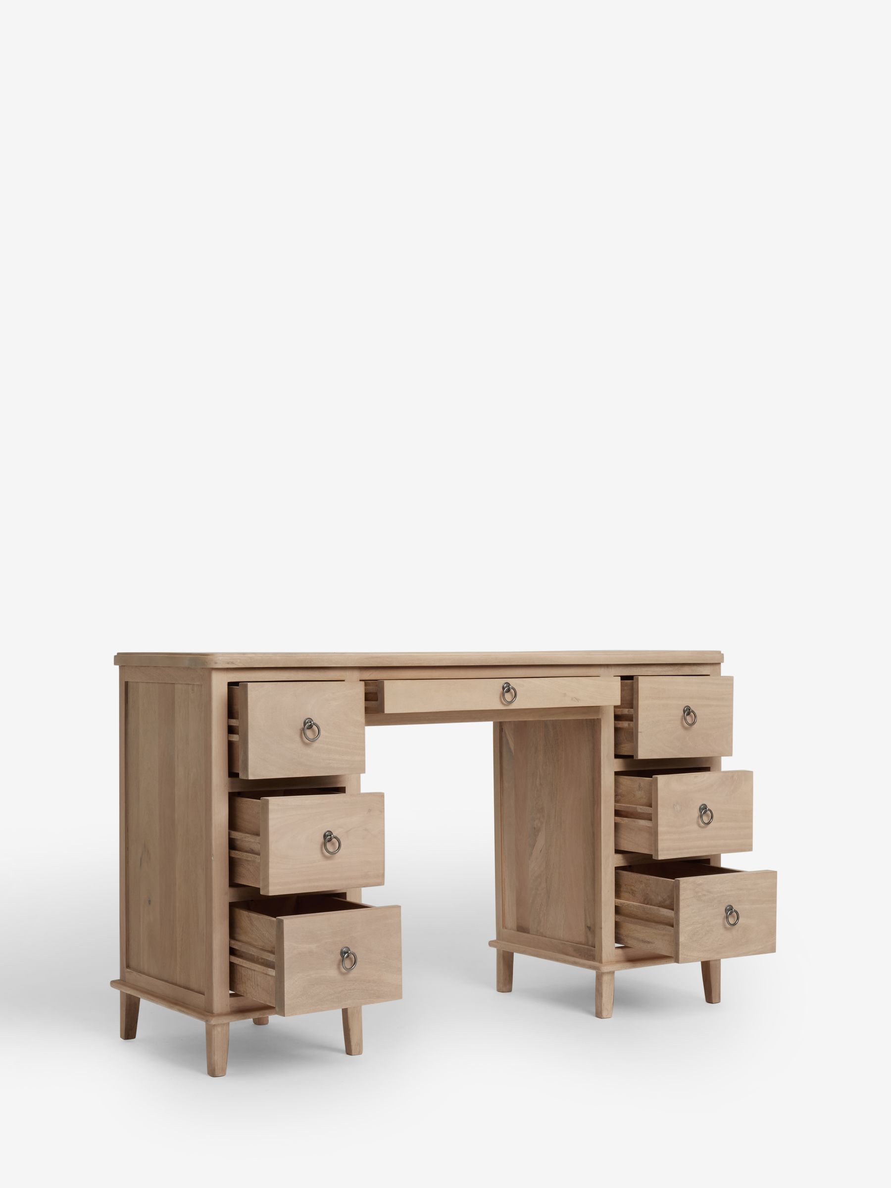 Buy Light Natural Sadie Solid Mango Wood 7 Drawer Console Dressing ...