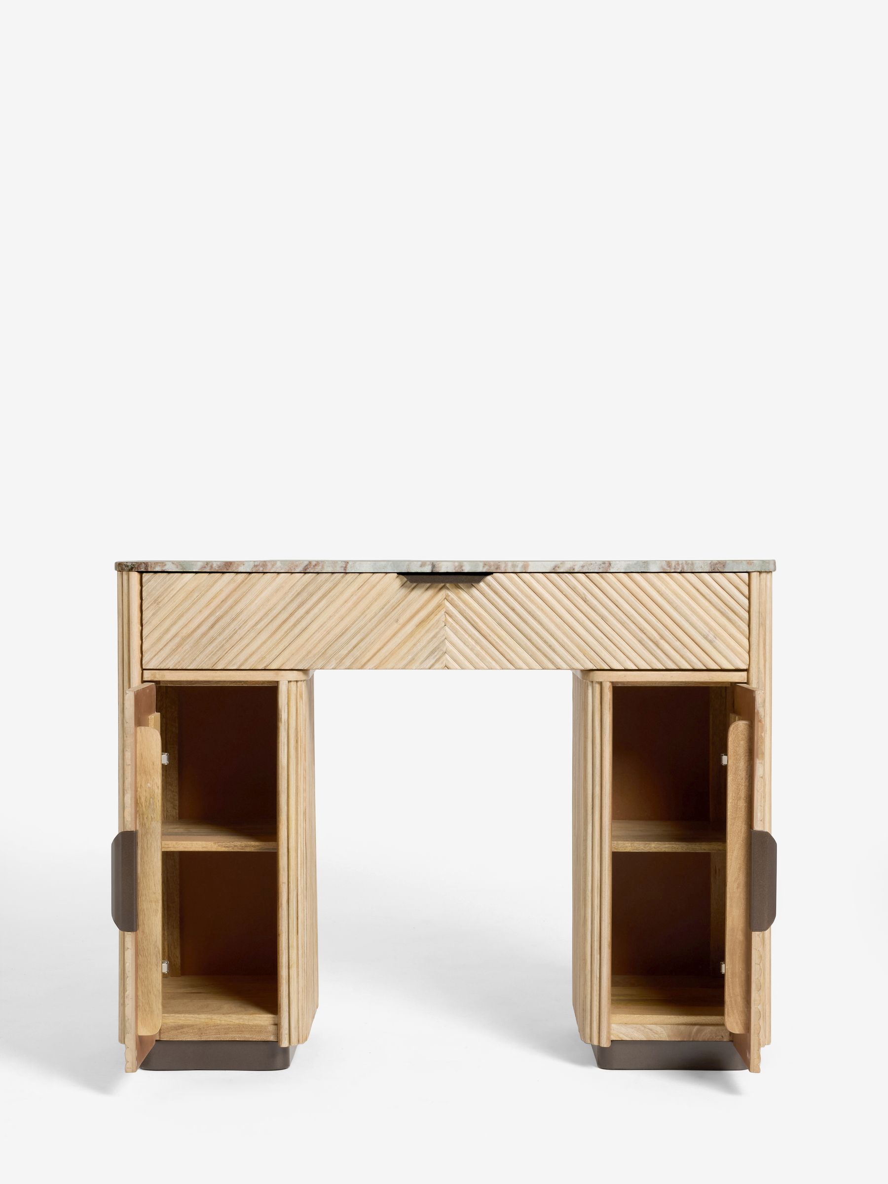 Buy Natural Valencia 1 Drawer 2 Doors Solid Mango Wood Dressing Table ...