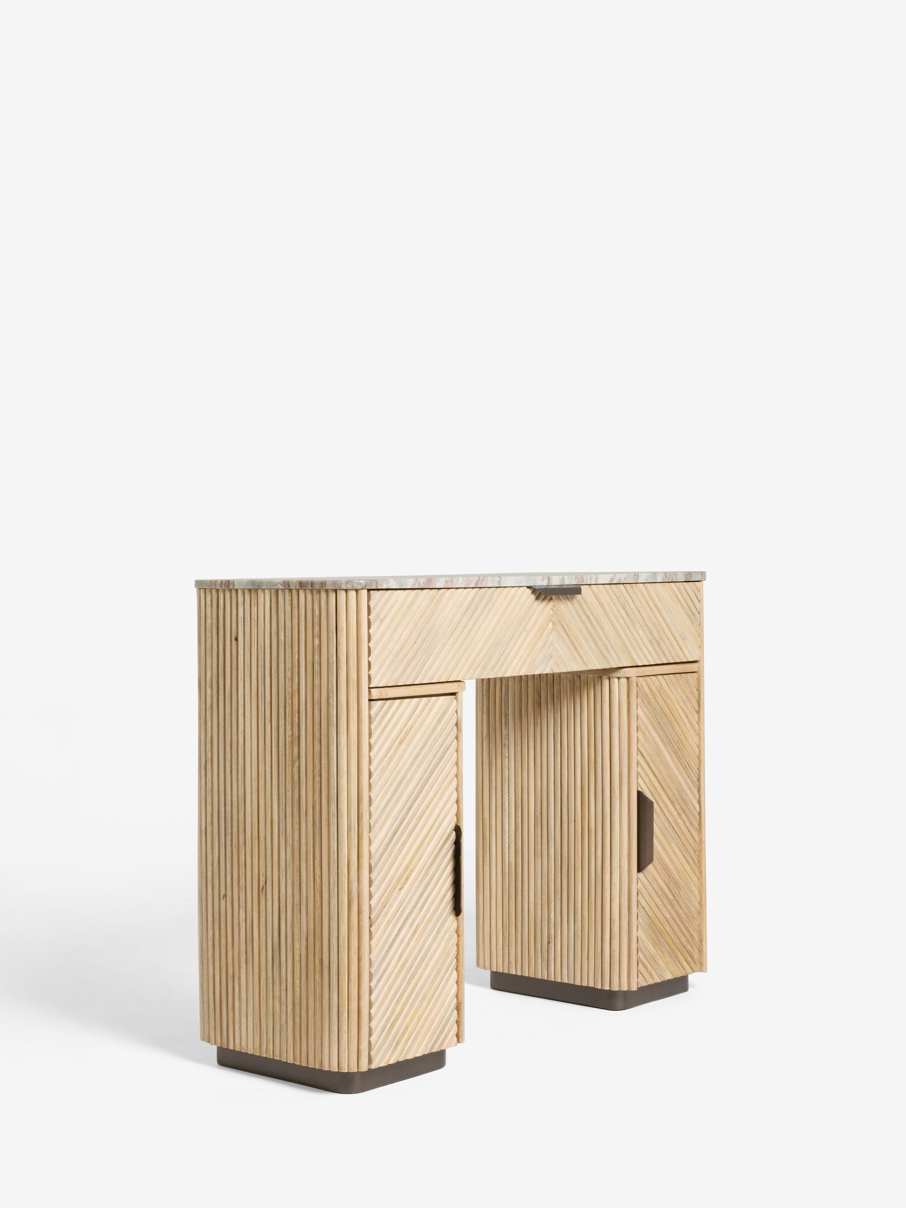 Buy Natural Valencia 1 Drawer 2 Doors Solid Mango Wood Dressing Table ...