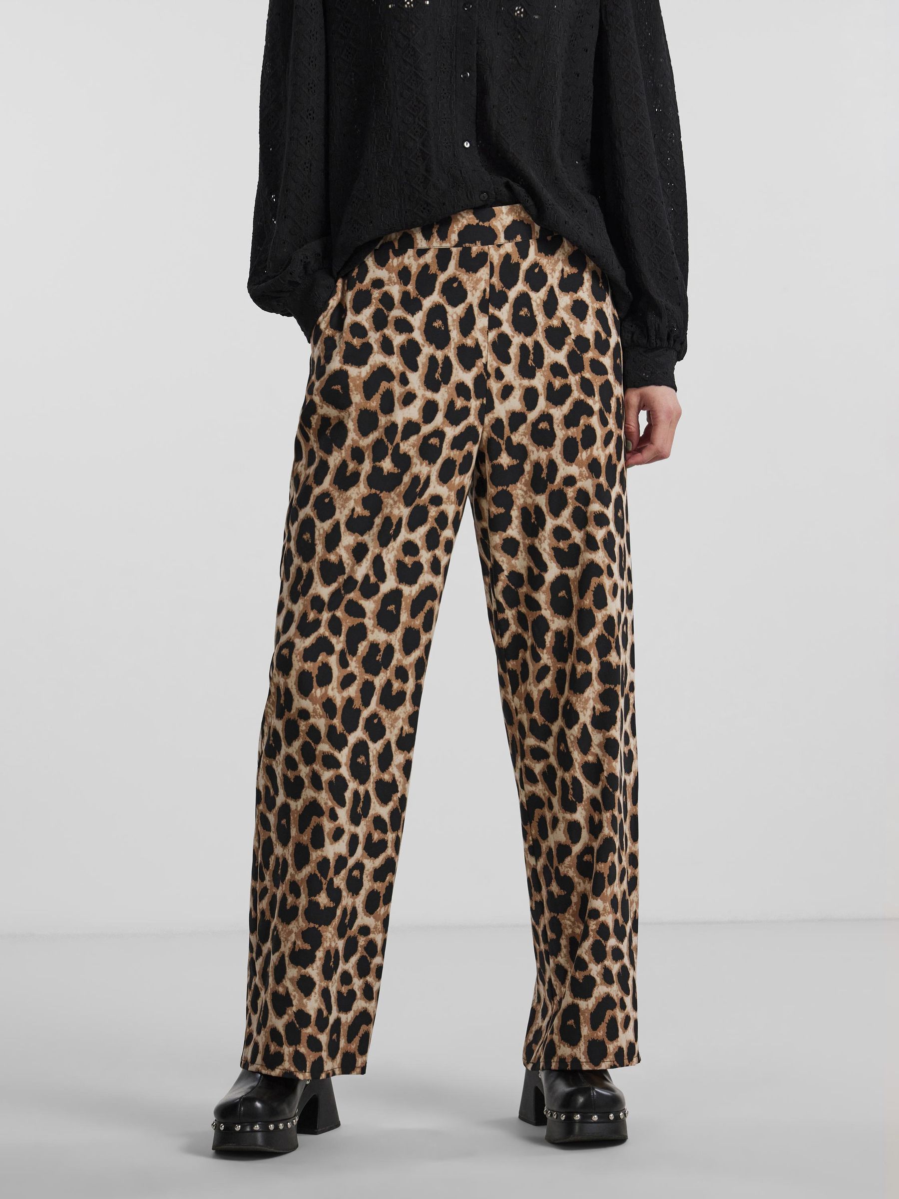 Buy PIECES Black Leopard Print Trousers from the Next UK online shop