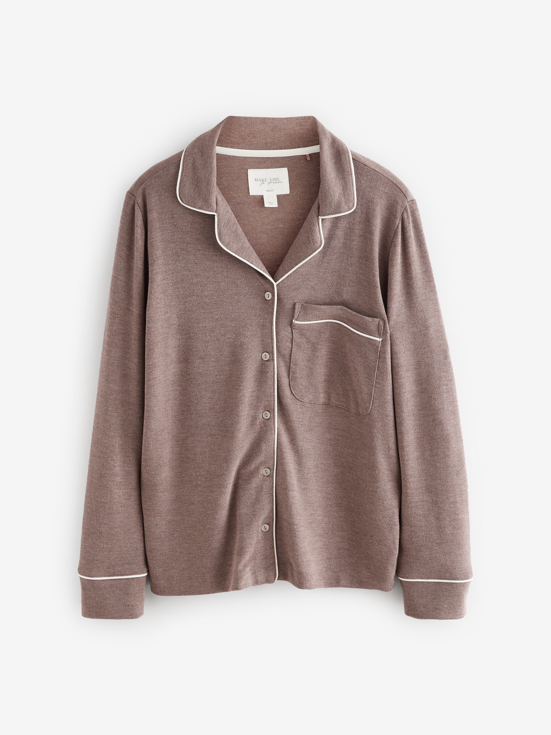 Buy Mink Brown Cosy Button Through Pyjamas from the Next UK online shop