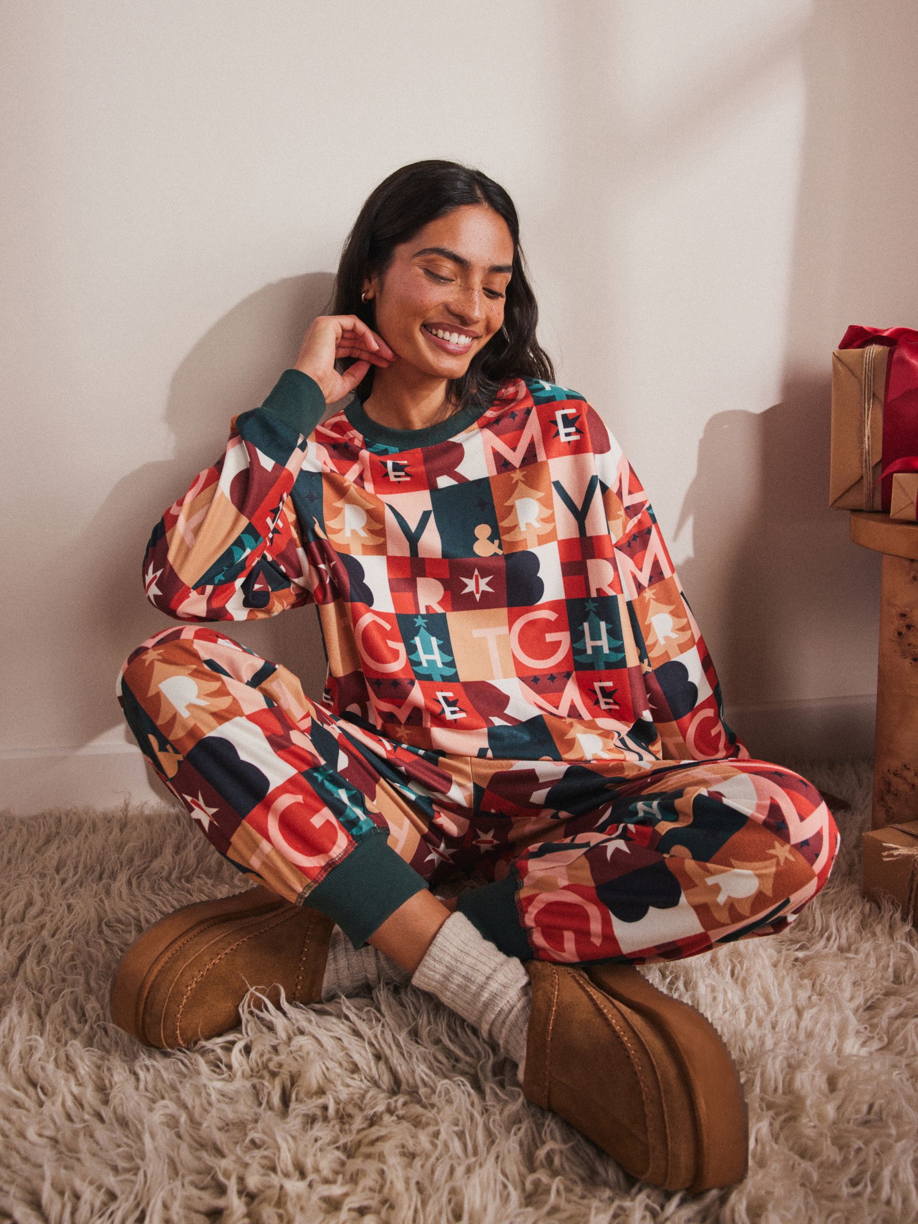 Buy Orange Merry & Bright Cosy Long Sleeve Pyjamas from the Next UK ...