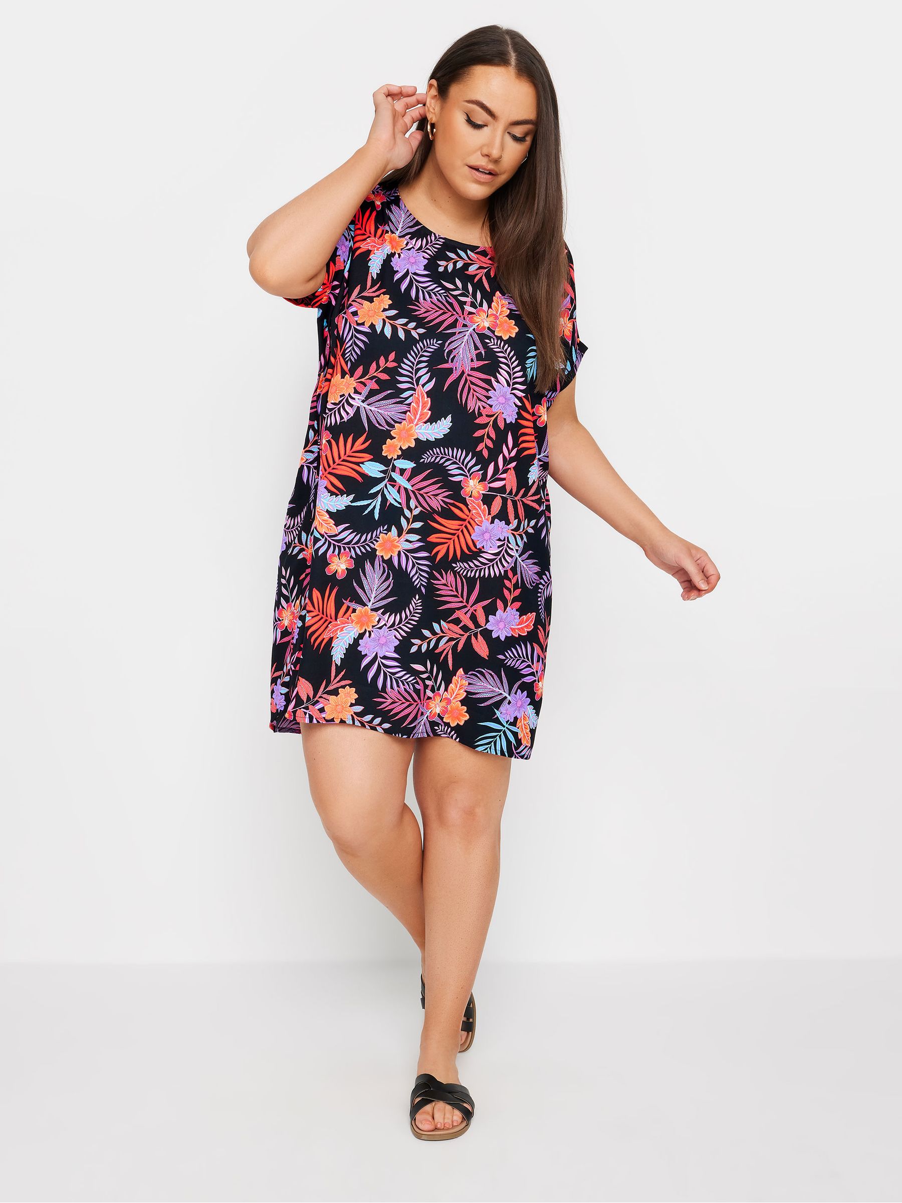 Buy Yours Curve Black Leopard Print Shift Dress from the Next UK online ...