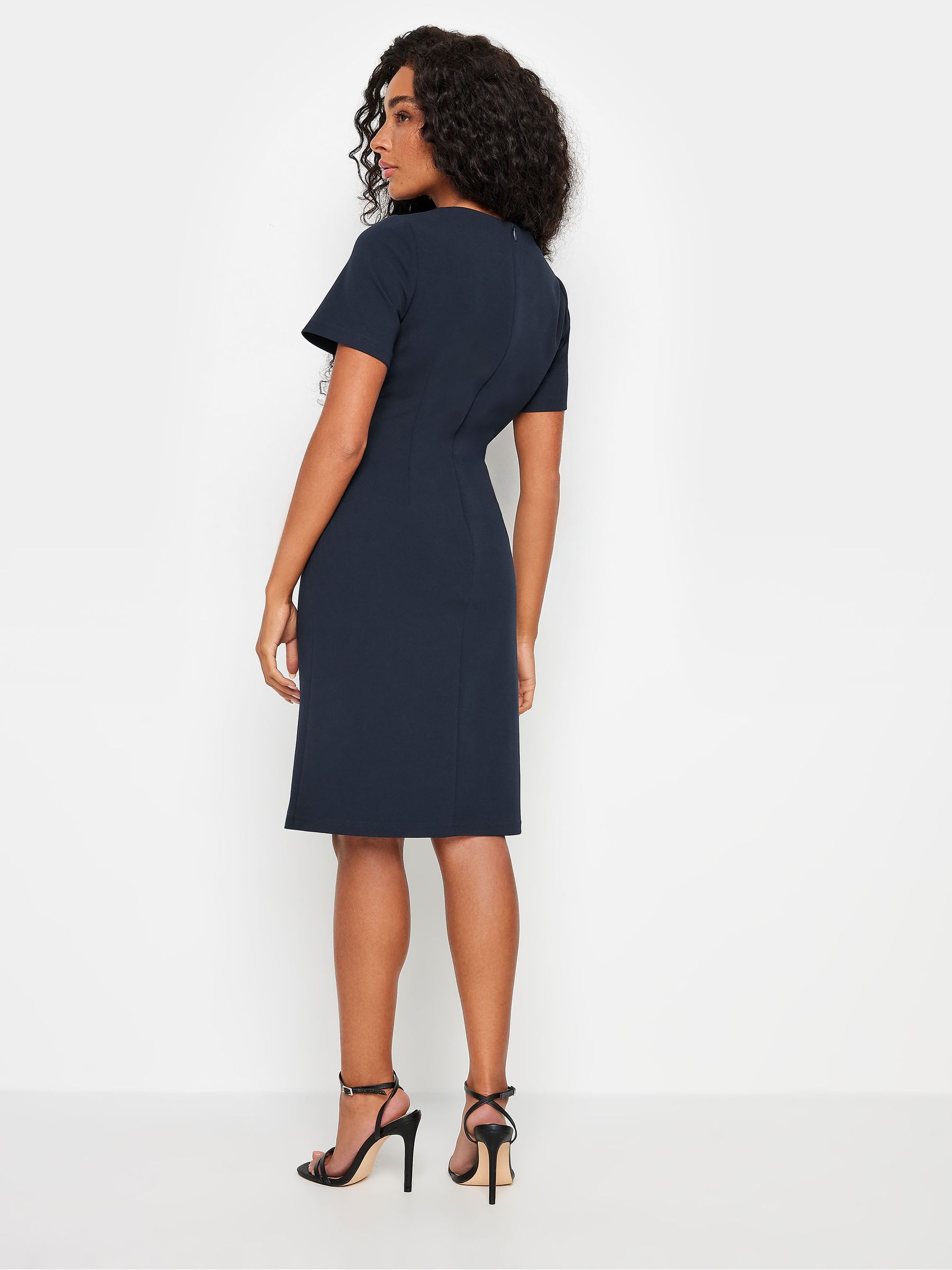 Buy M&Co Blue Petite Button Detail Tailored Shift Dress from the Next ...