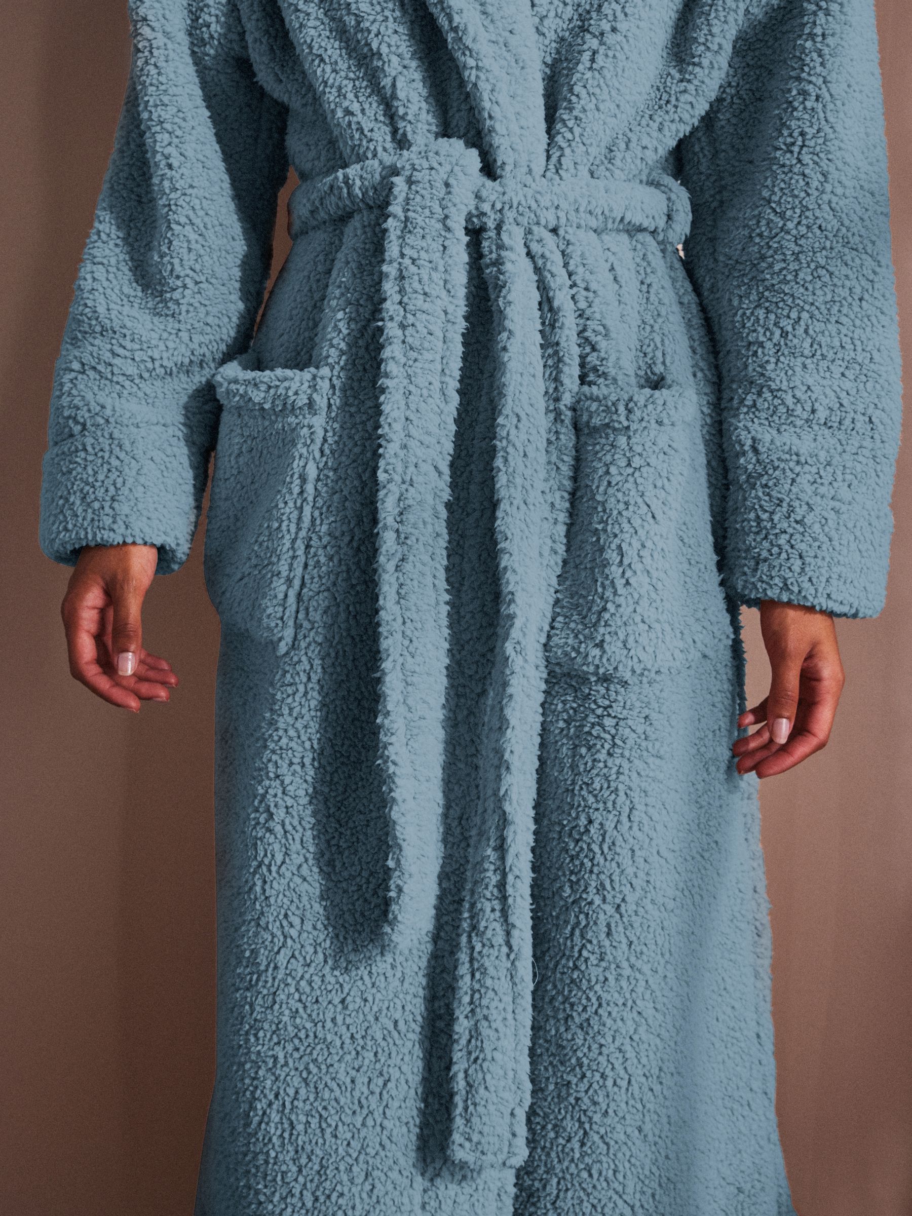 Buy Blue Long Teddy Dressing Gown from the Next UK online shop