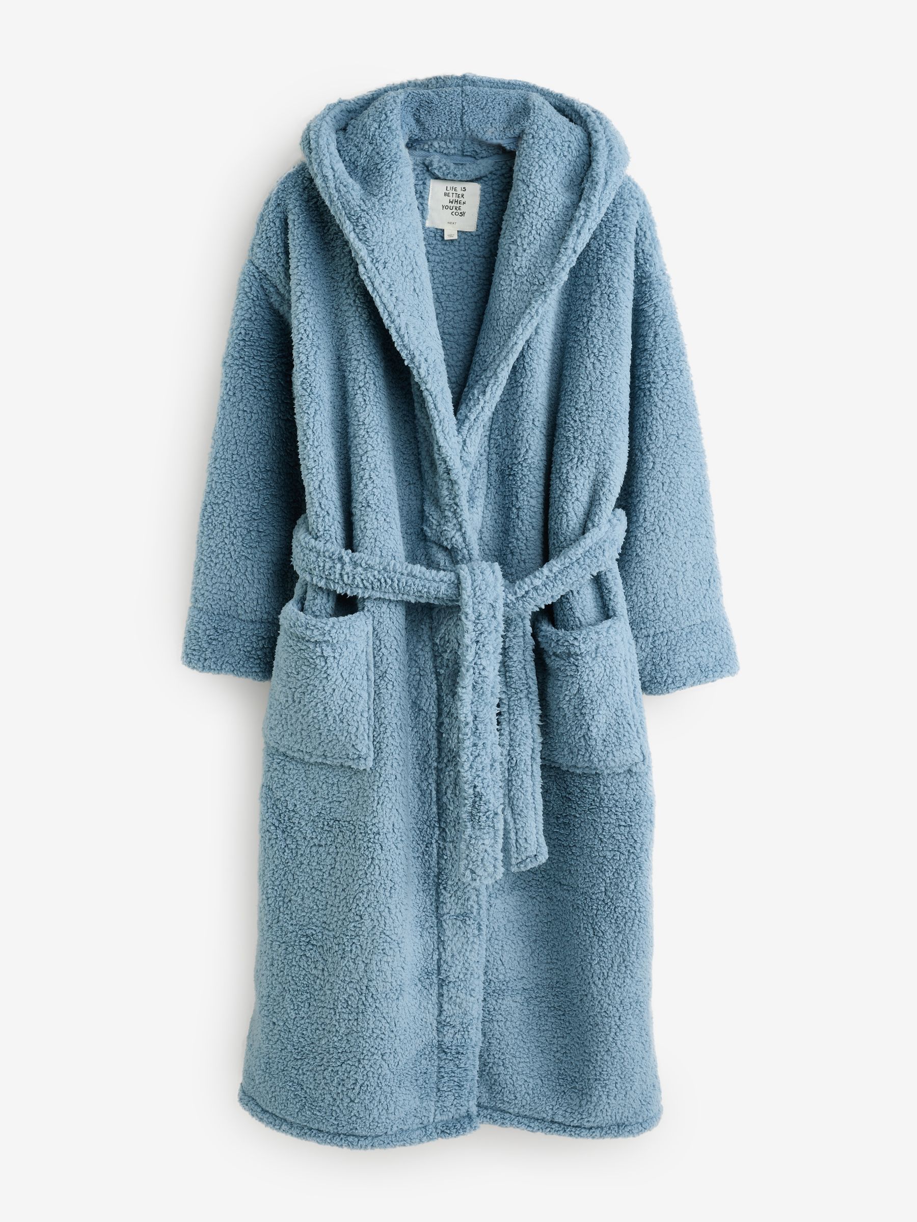 Buy Blue Long Teddy Dressing Gown from the Next UK online shop