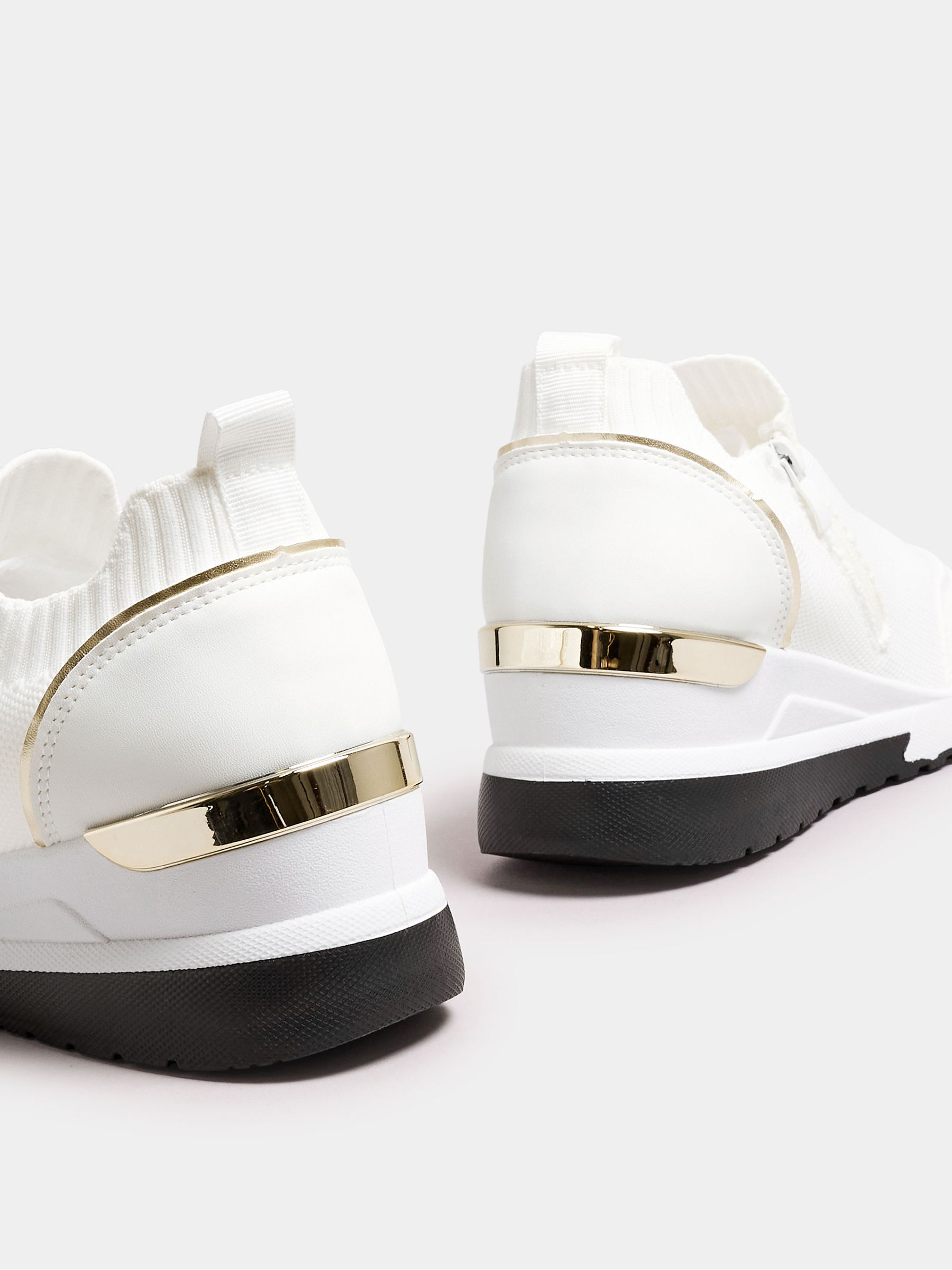 Buy Yours Curve White Meic Trim Platform Trainers In Wide E Fit from ...