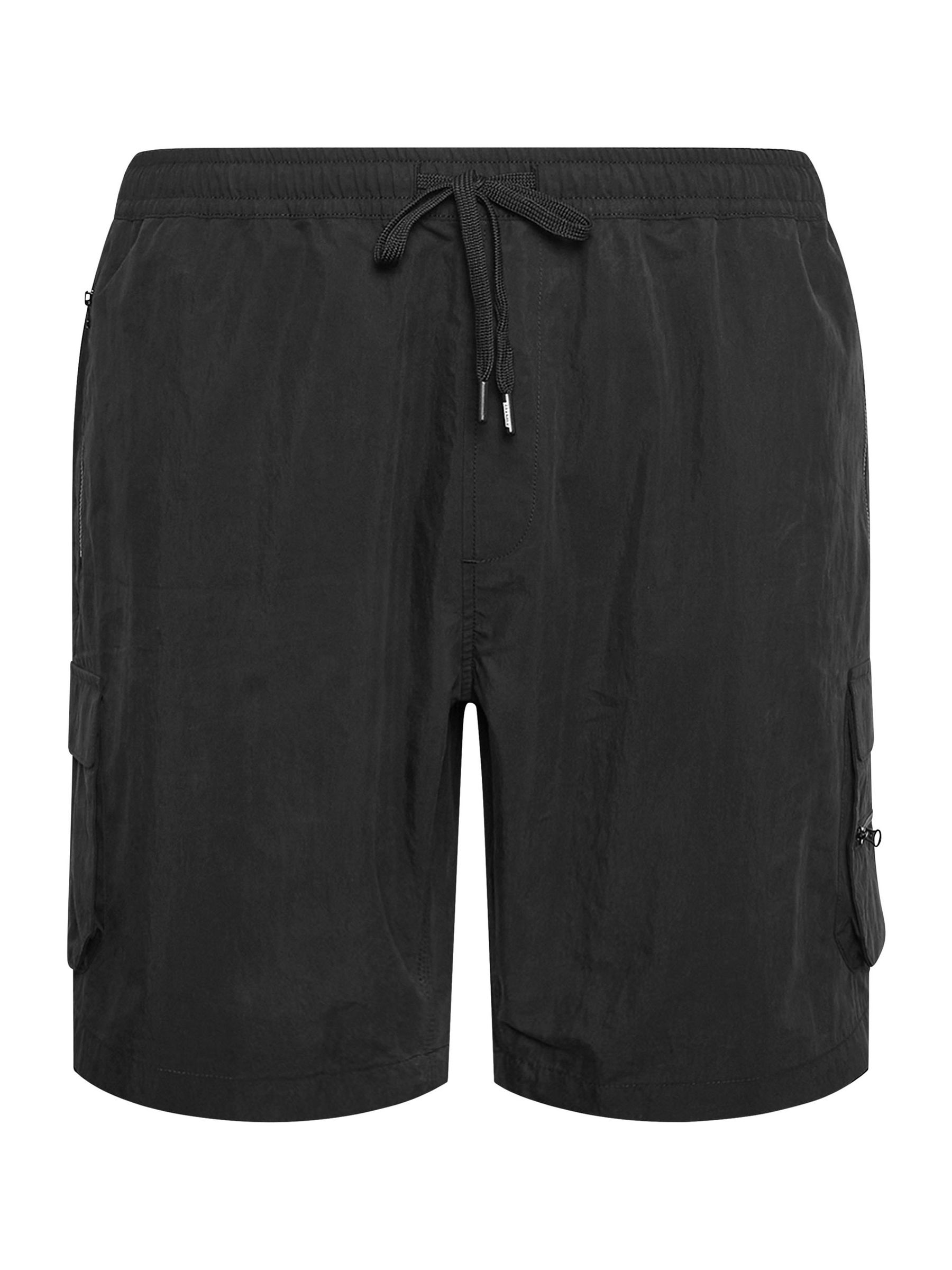 Buy BadRhino Big & Tall Black Crinkle Nylon Cargo Shorts from the Next ...