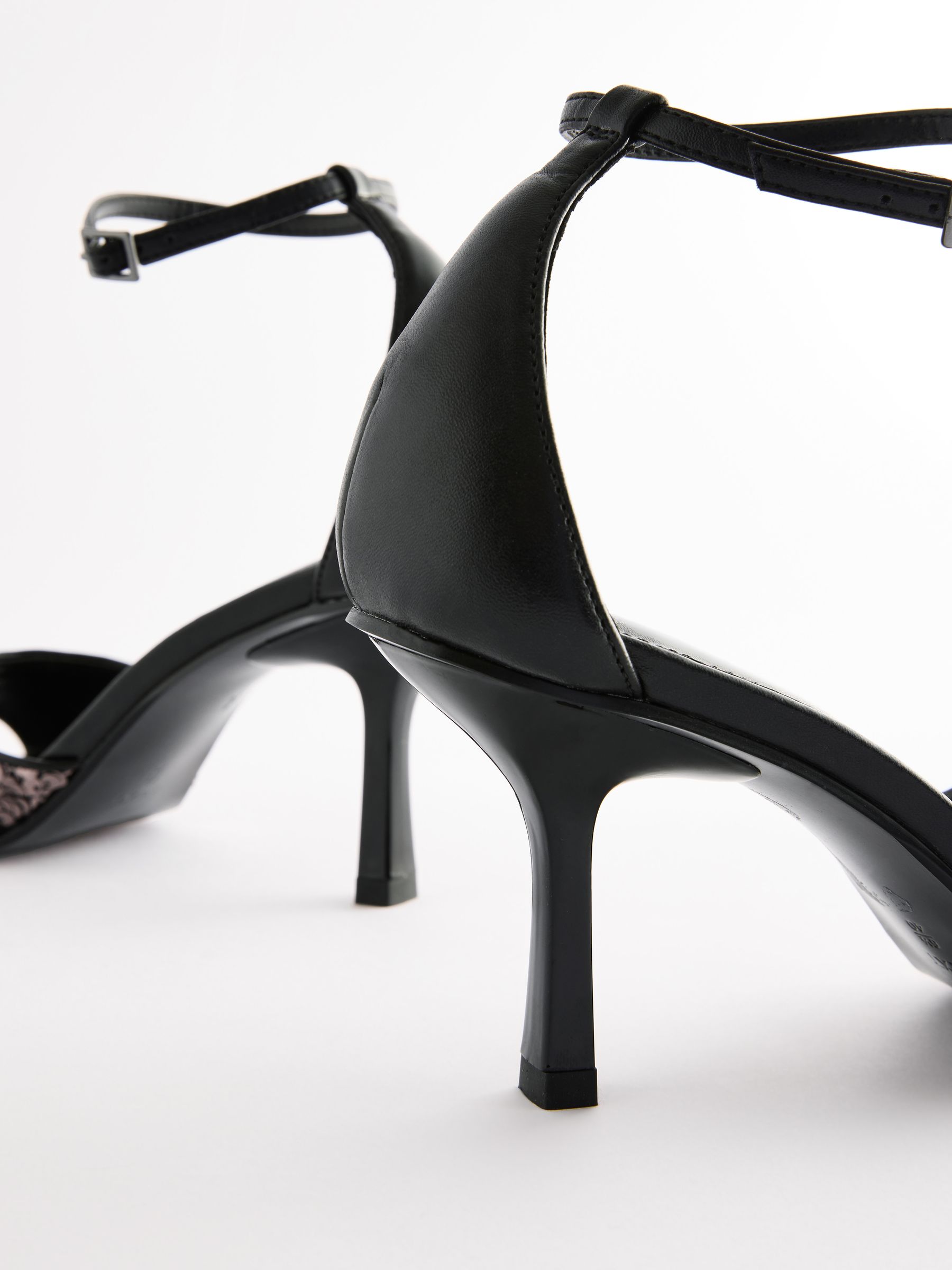 Buy Black Standard Fit Forever Comfort® Open Square Toe Sequin Sandals ...