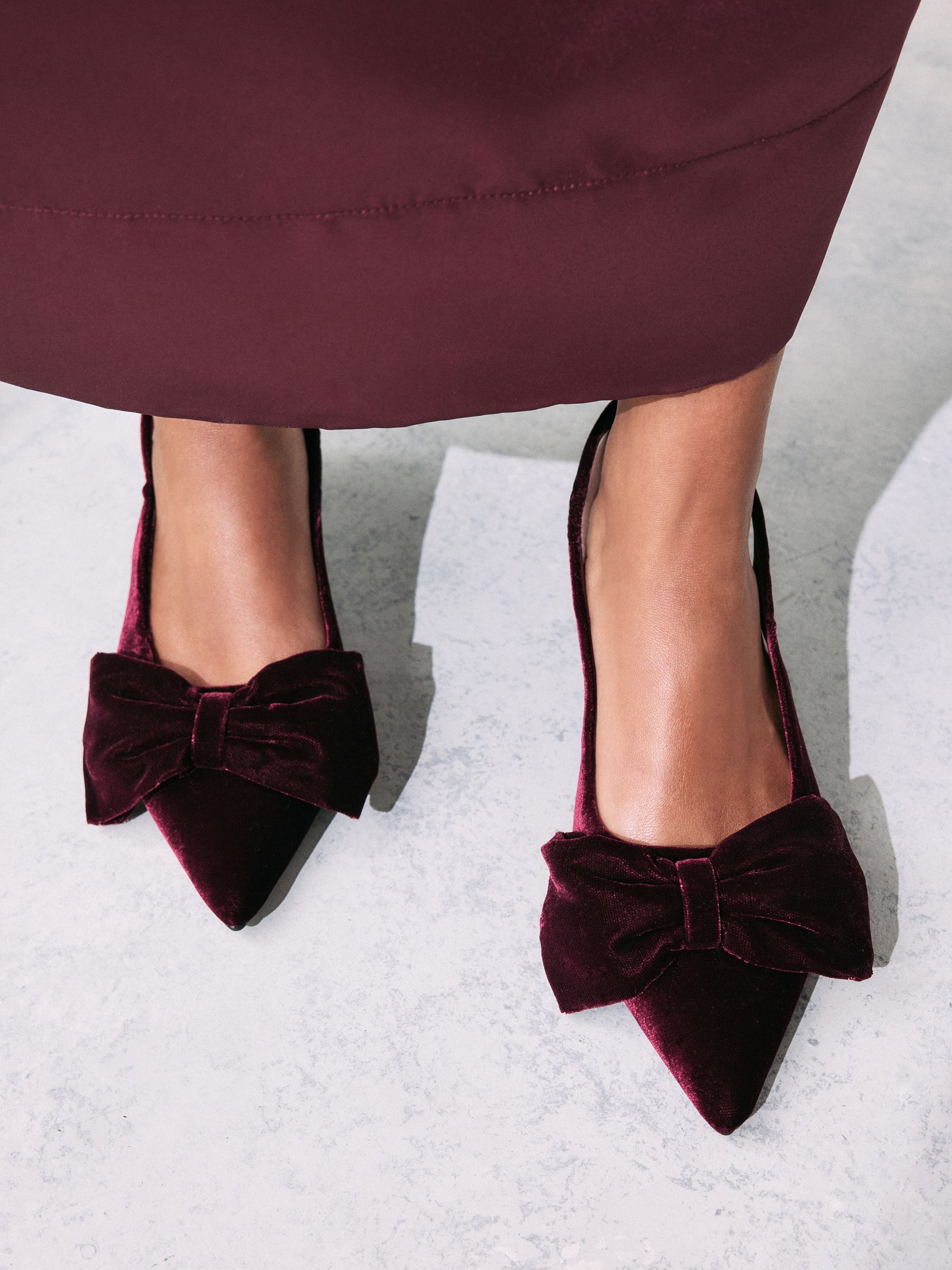 Buy Berry Red Standard Fit Forever Comfort® Bow Slingback Kitten Heels ...