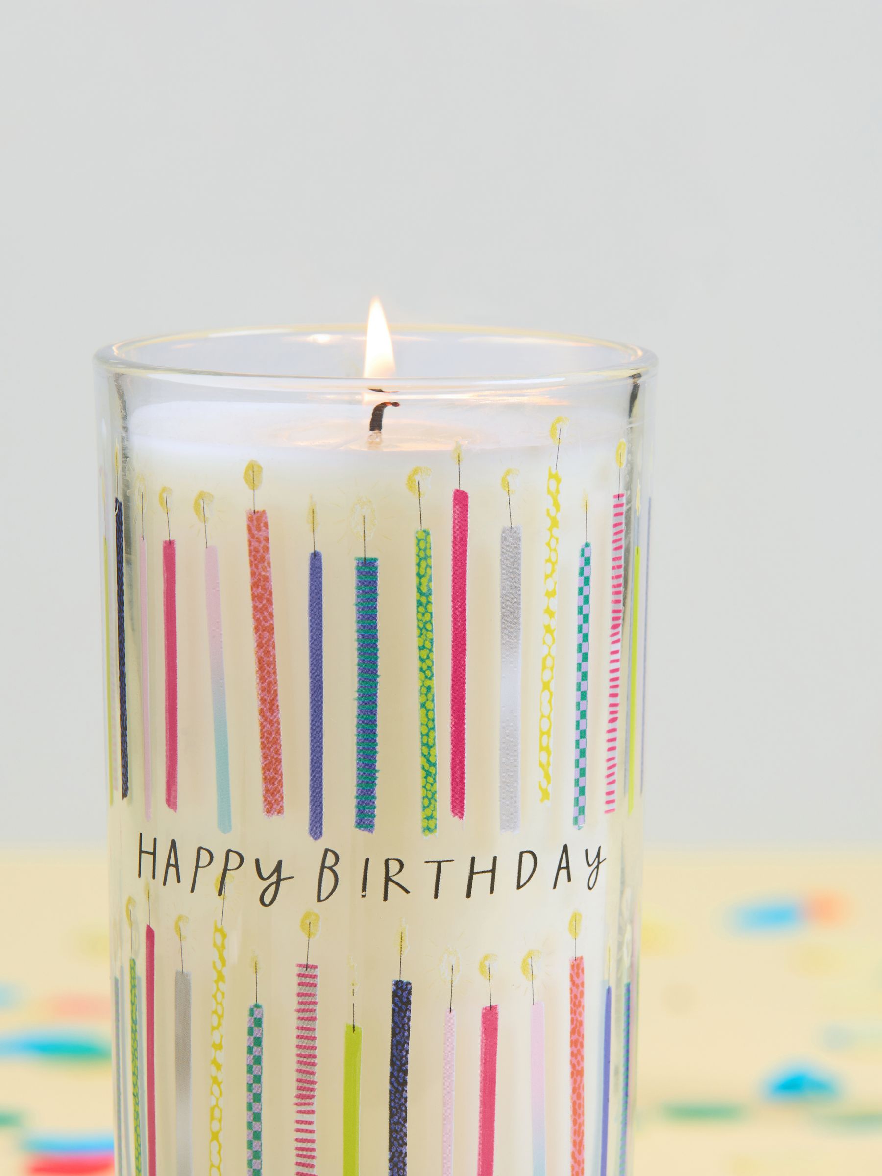 Buy Multi Happy Birthday Hidden Message White Jasmine Scented Candle ...