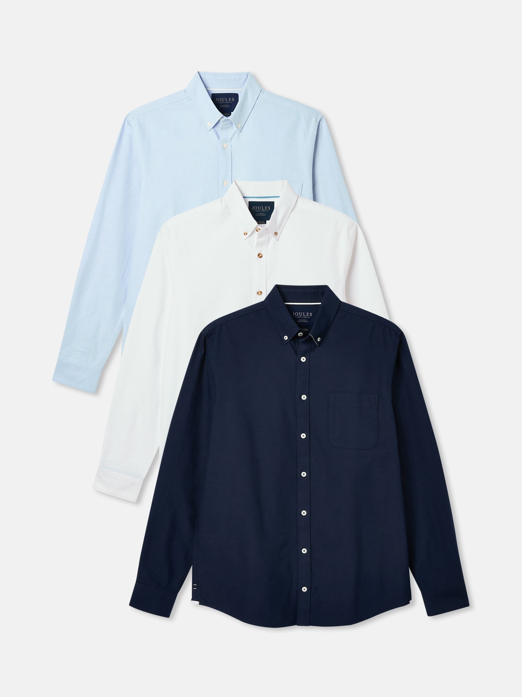 Buy Joules Oxford 3 Pack Multi Long Sleeve Shirts from the Next UK ...
