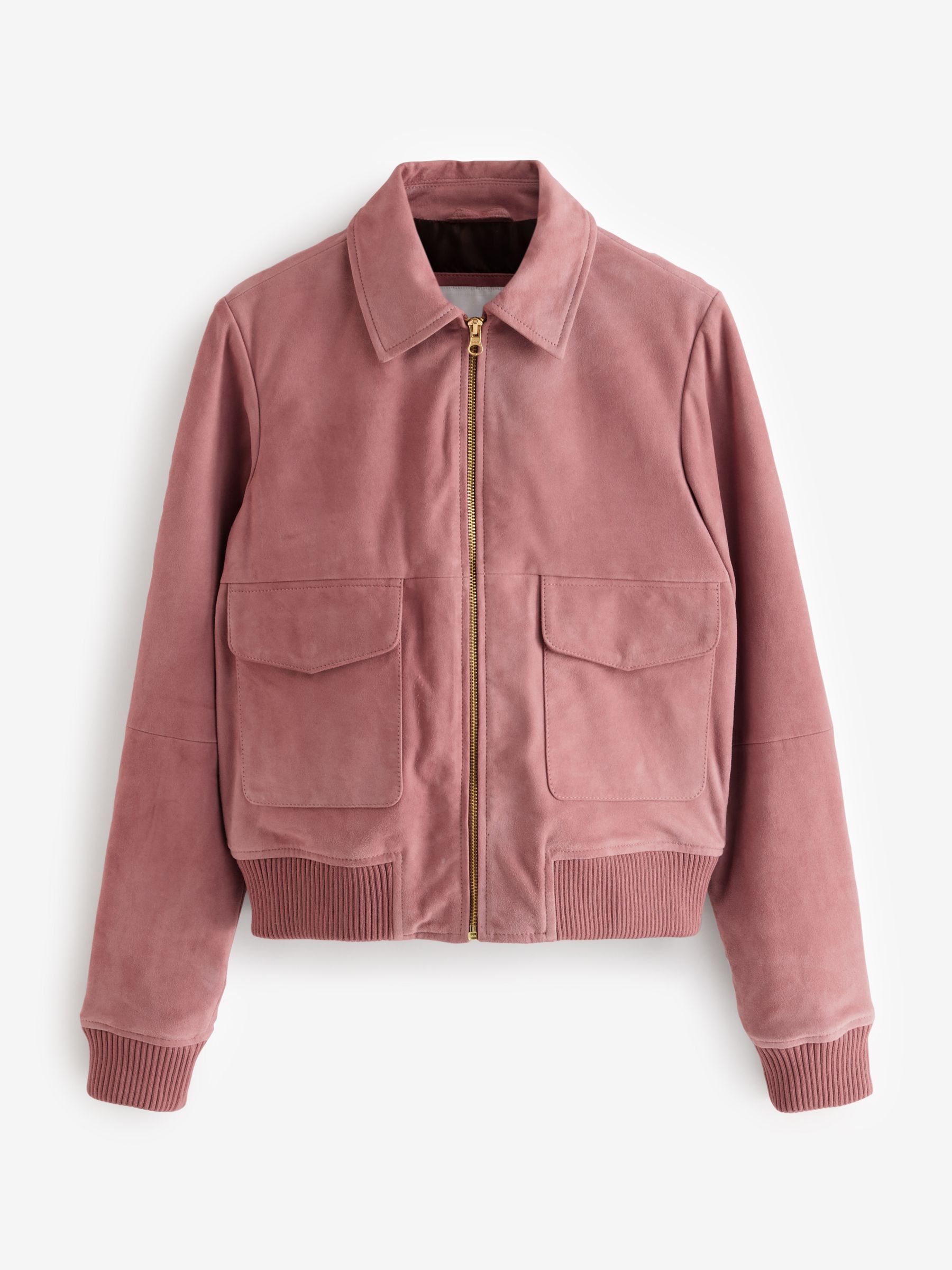 Buy Rose Pink Real Suede Bomber Jacket from the Next UK online shop