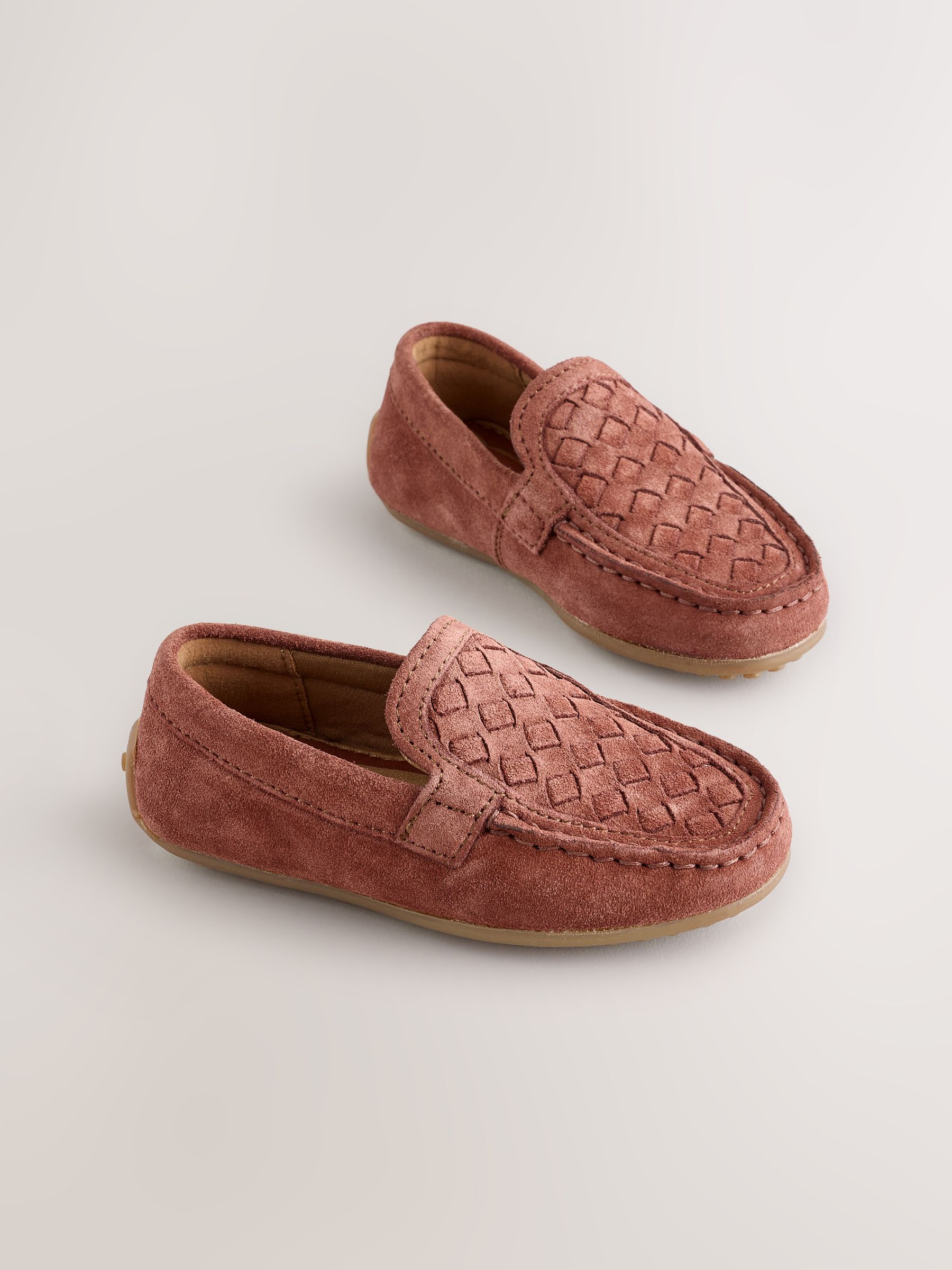 Buy Rust Brown Standard Fit (F) Suede Slip-Ons Loafers Shoes from the ...