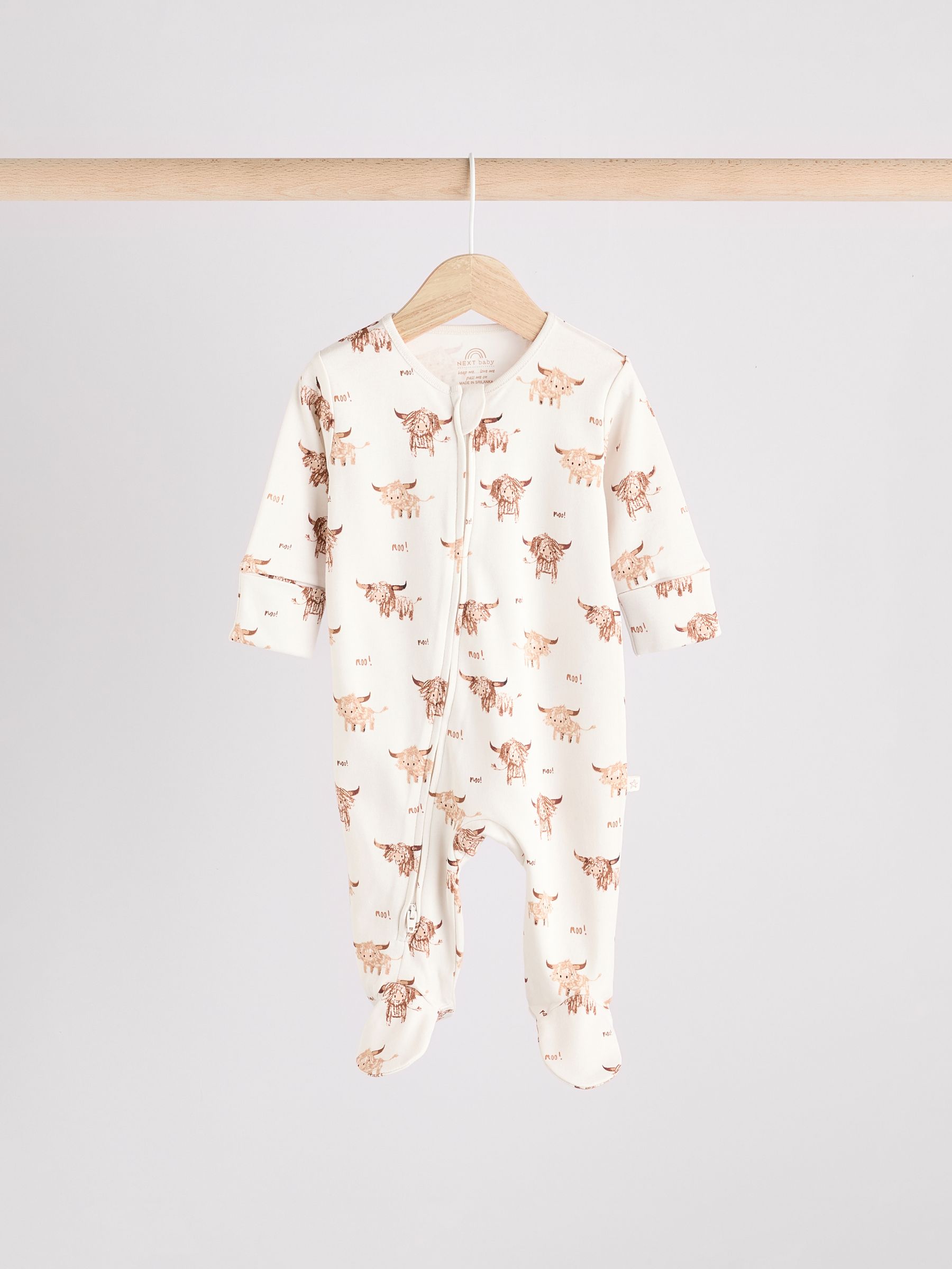 Buy Neutral Hamish Baby 100% Cotton Sleepsuits 3 Pack (0mths-2yrs) from ...