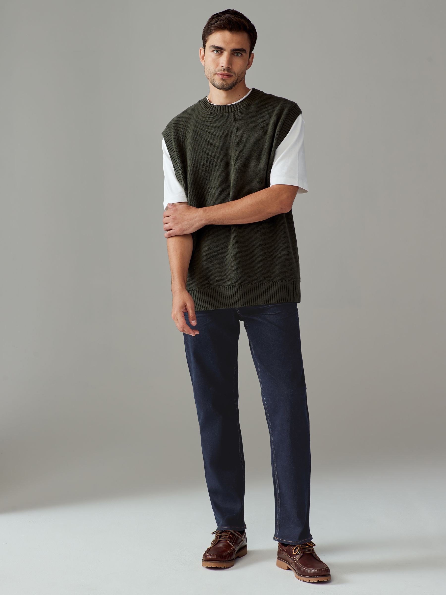 Buy Blue Indigo Rinse/ Black Solid 2 Pack Straight Fit Classic Stretch ...