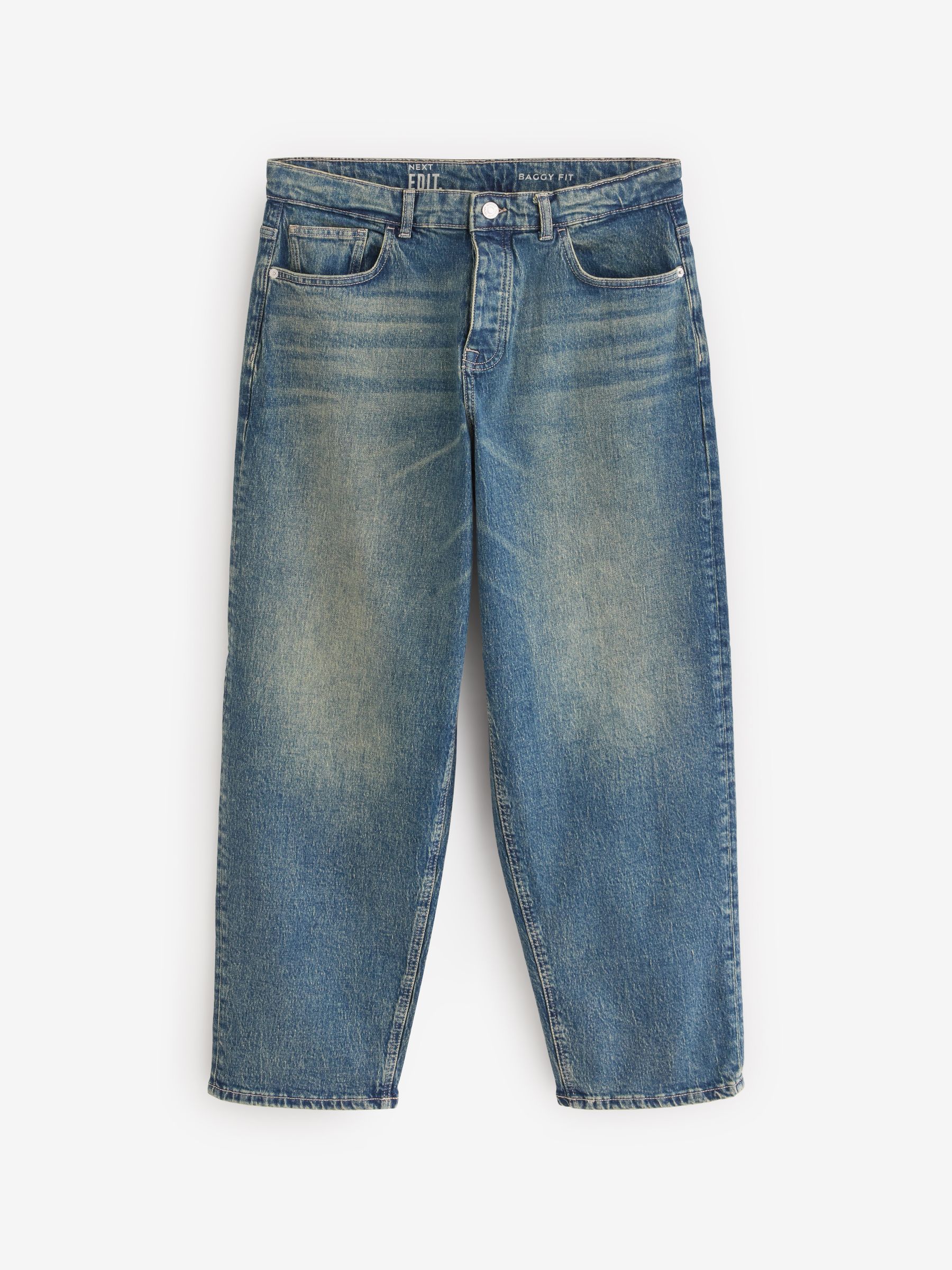 Buy Mid Blue Vintage EDIT Barrel Jeans from the Next UK online shop