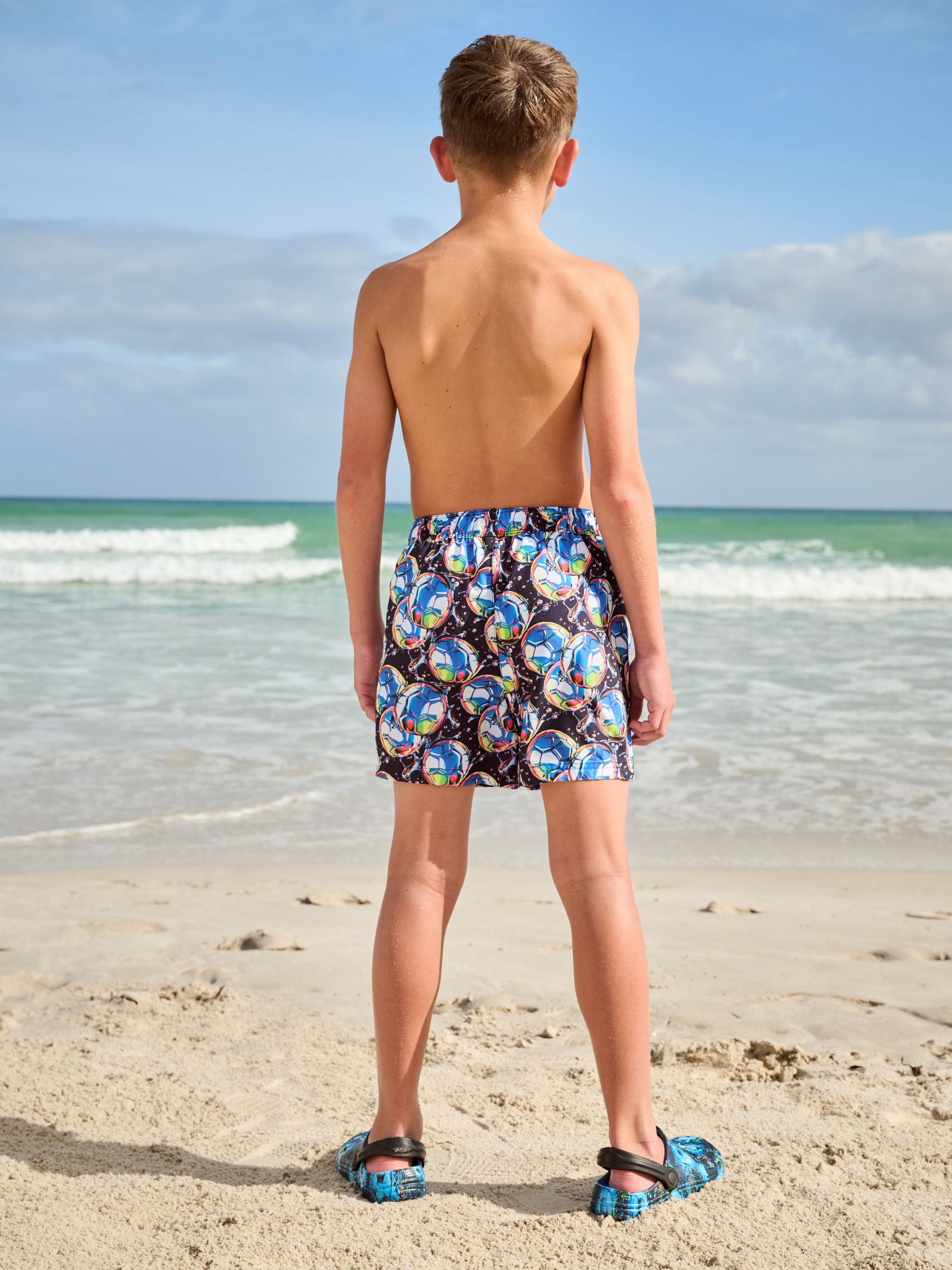 Buy Blue Football Printed Swim Shorts (3-16yrs) from Next United Arab ...